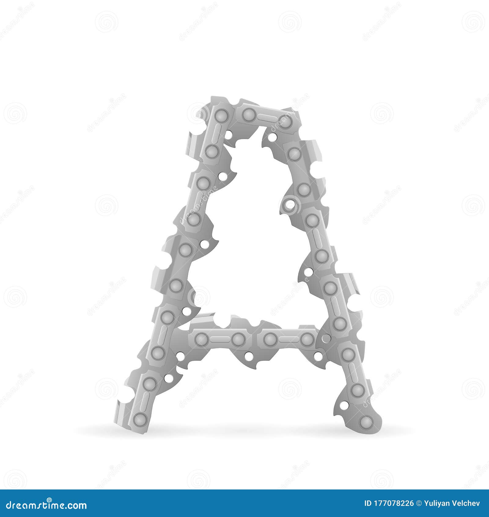 Chainsaw chain letter a stock vector. Illustration of wood - 177078226