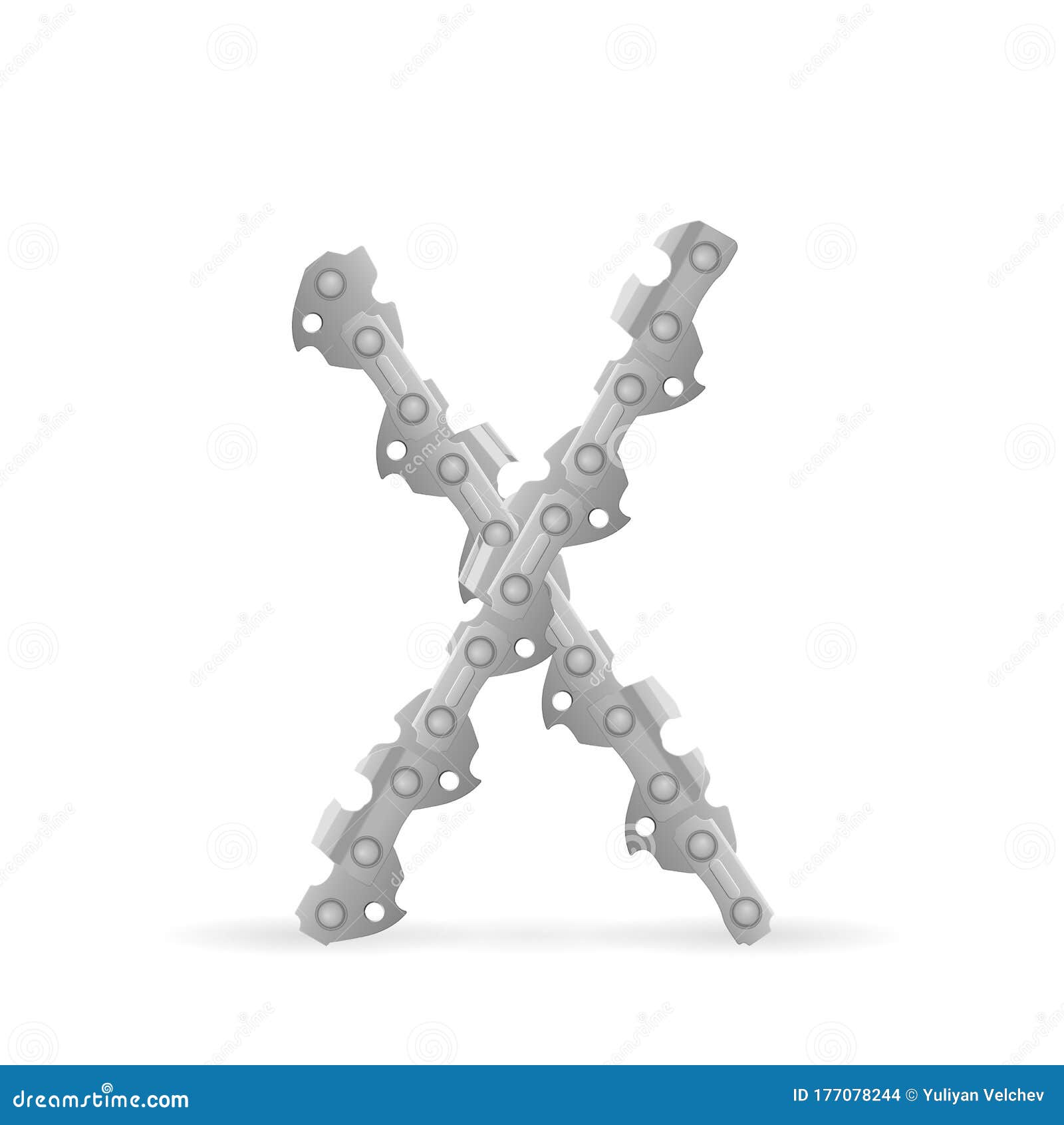 Chainsaw chain letter X stock vector. Illustration of symbol - 177078244