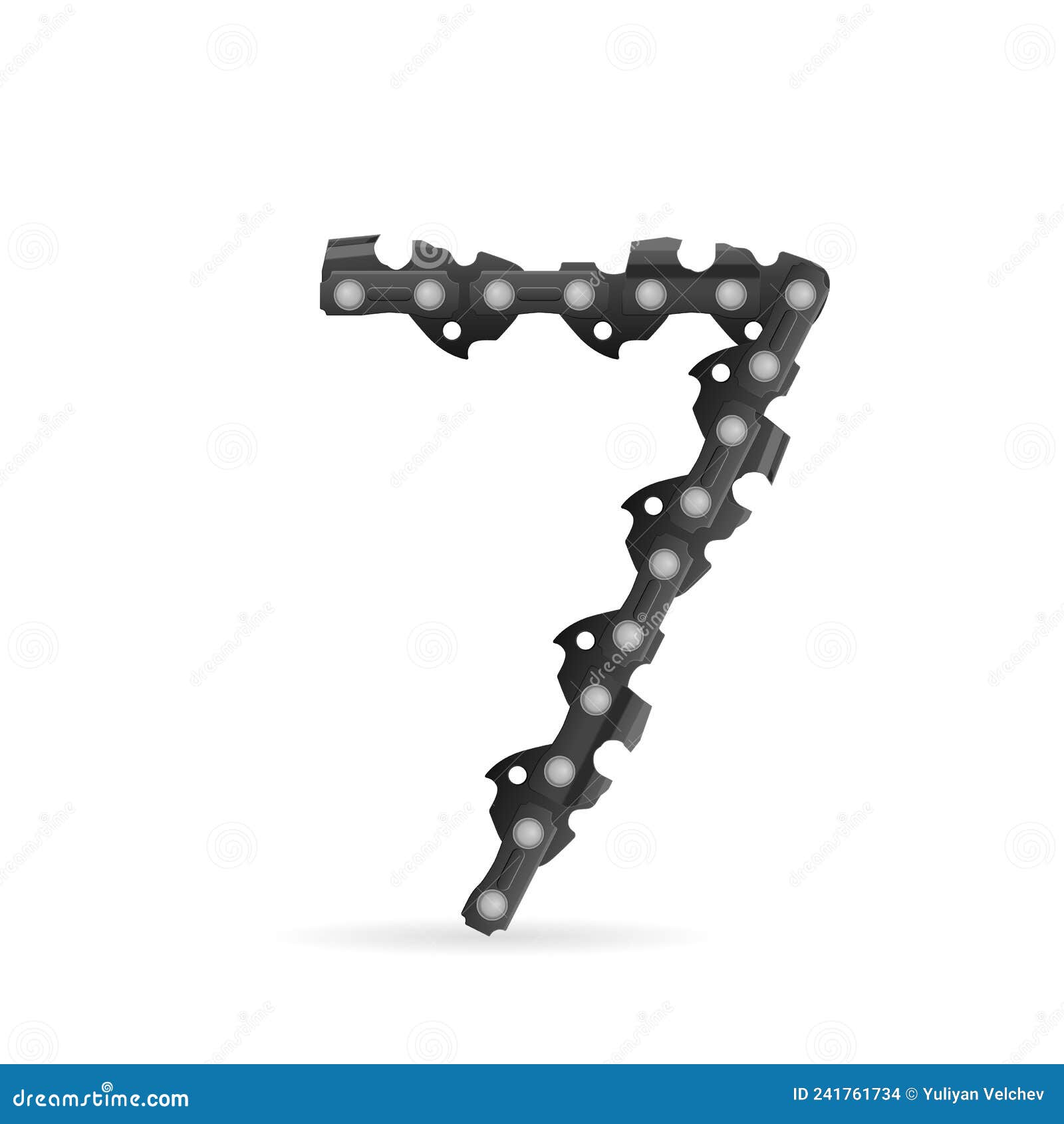 Chainsaw Chain Number Seven Stock Vector - Illustration of figure ...