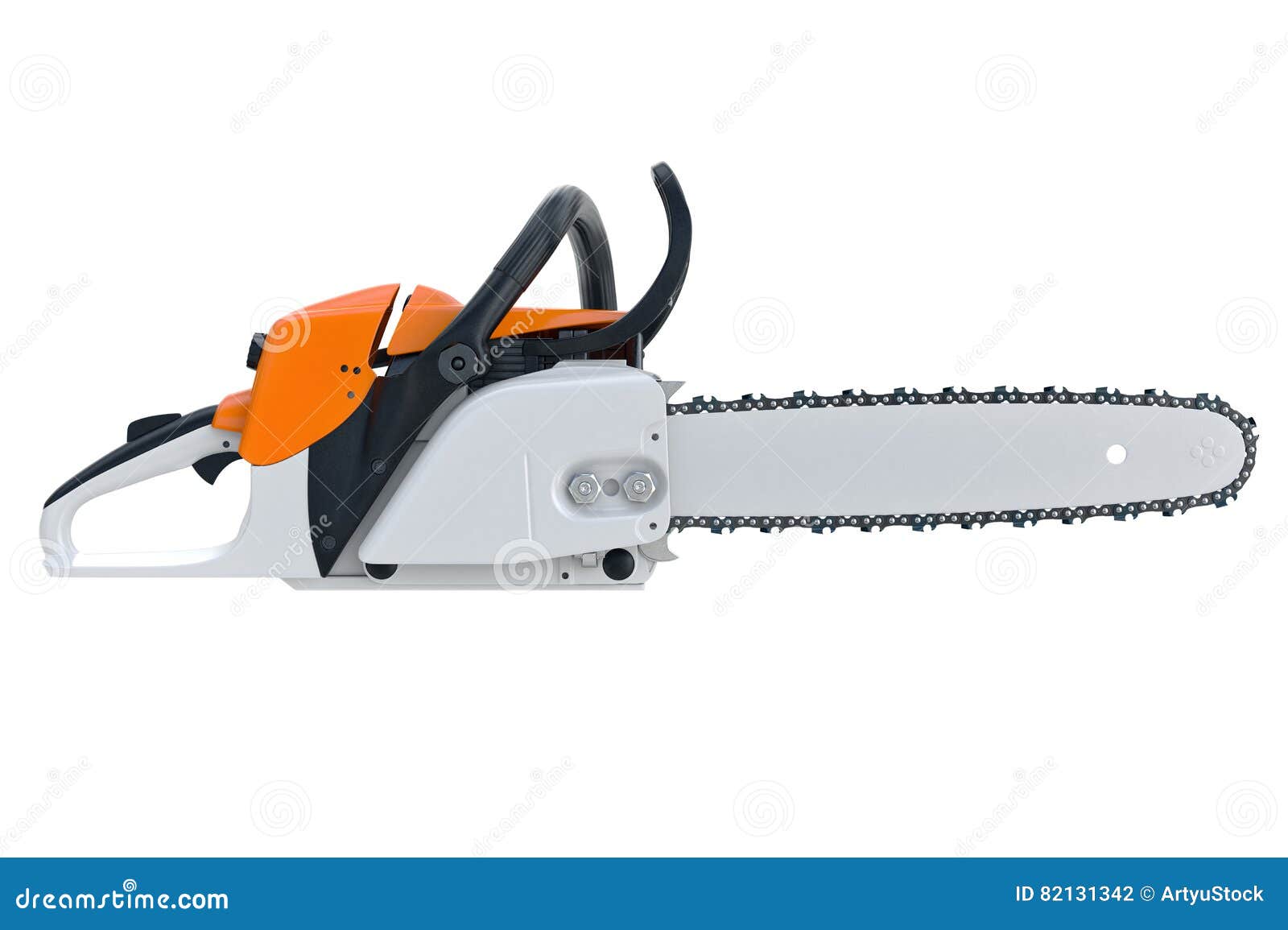Chainsaw Gasoline Cutter, Side View Stock Illustration - Illustration ...