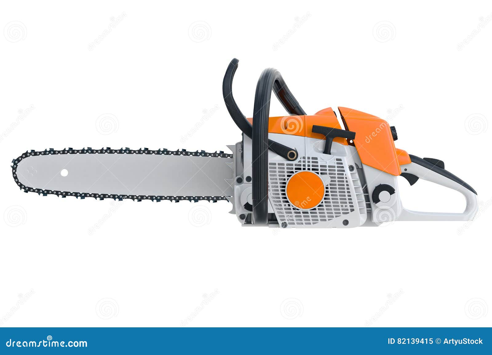Chainsaw Gasoline Metal, Side View Stock Illustration - Illustration of ...