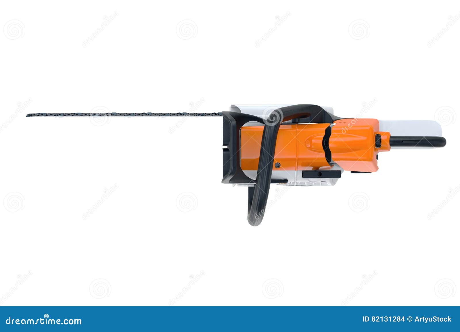 Chainsaw Gasoline White Metal, Top View Stock Illustration ...