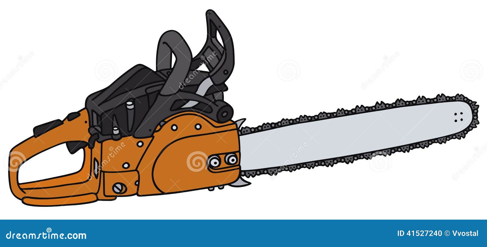 Chainsaw stock vector. Illustration of wood, motor, sawyer - 41527240