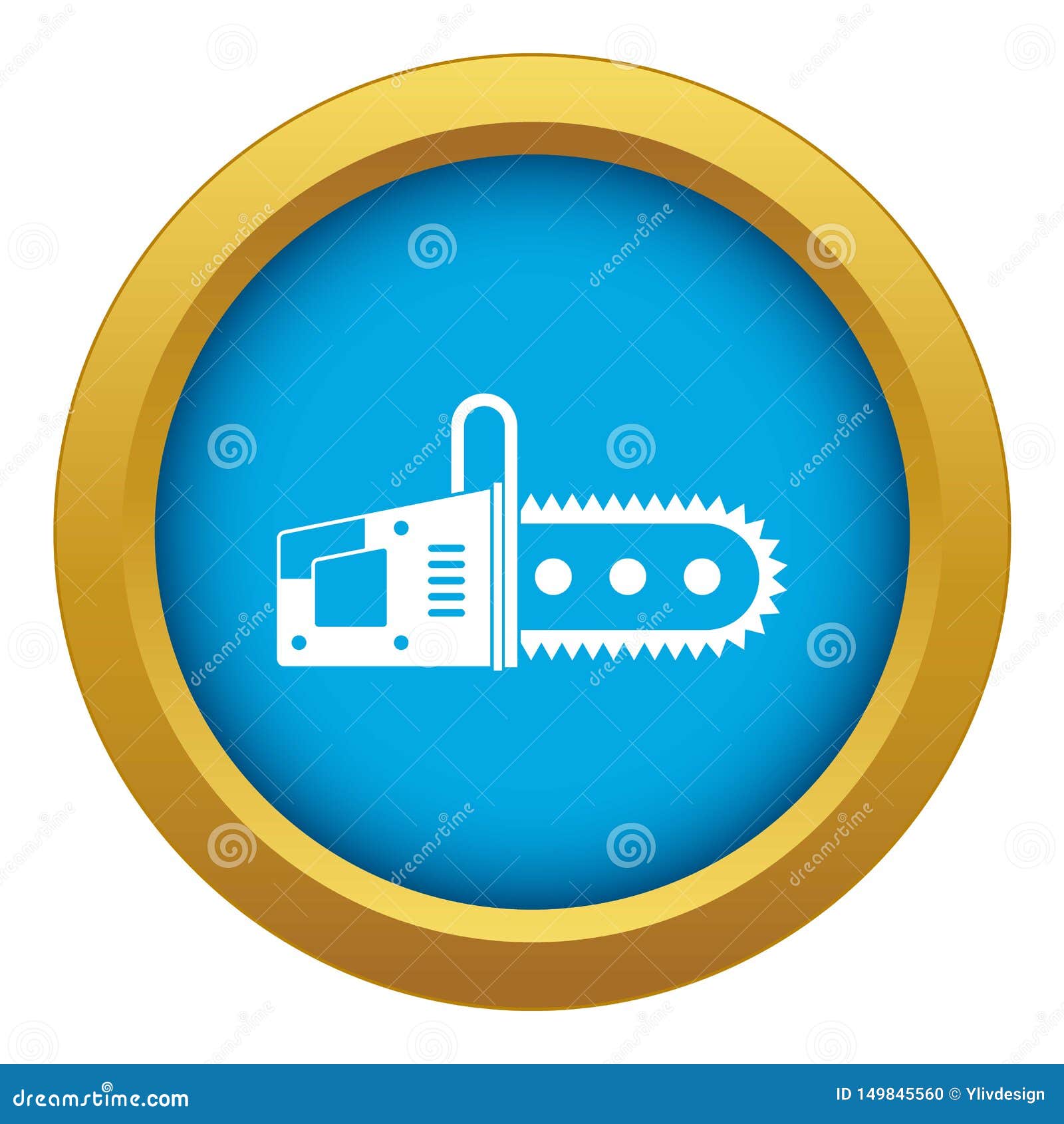 Chainsaw Icon Blue Vector Isolated Stock Vector - Illustration of ...