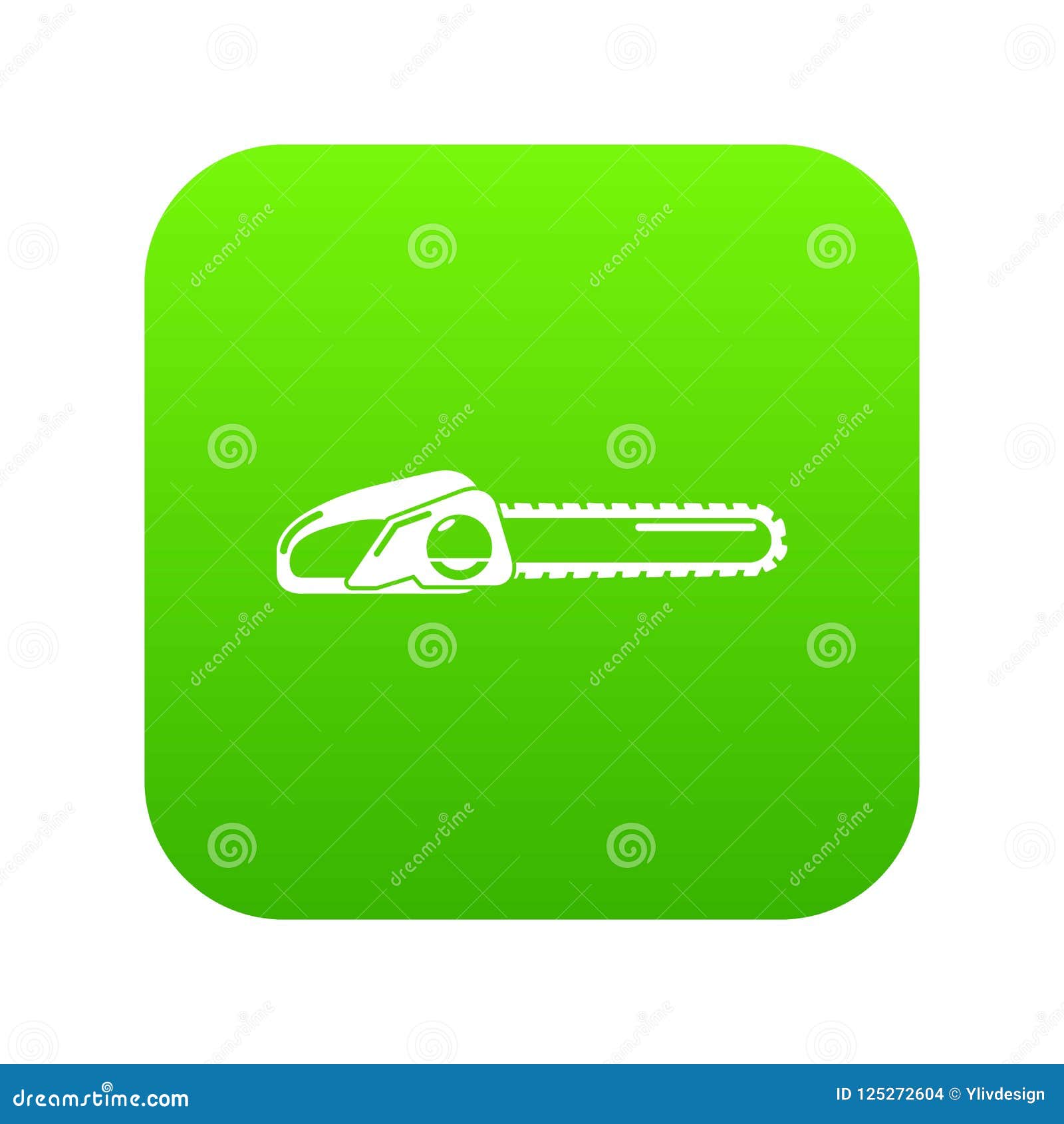 Chainsaw icon green vector stock vector. Illustration of simple - 125272604