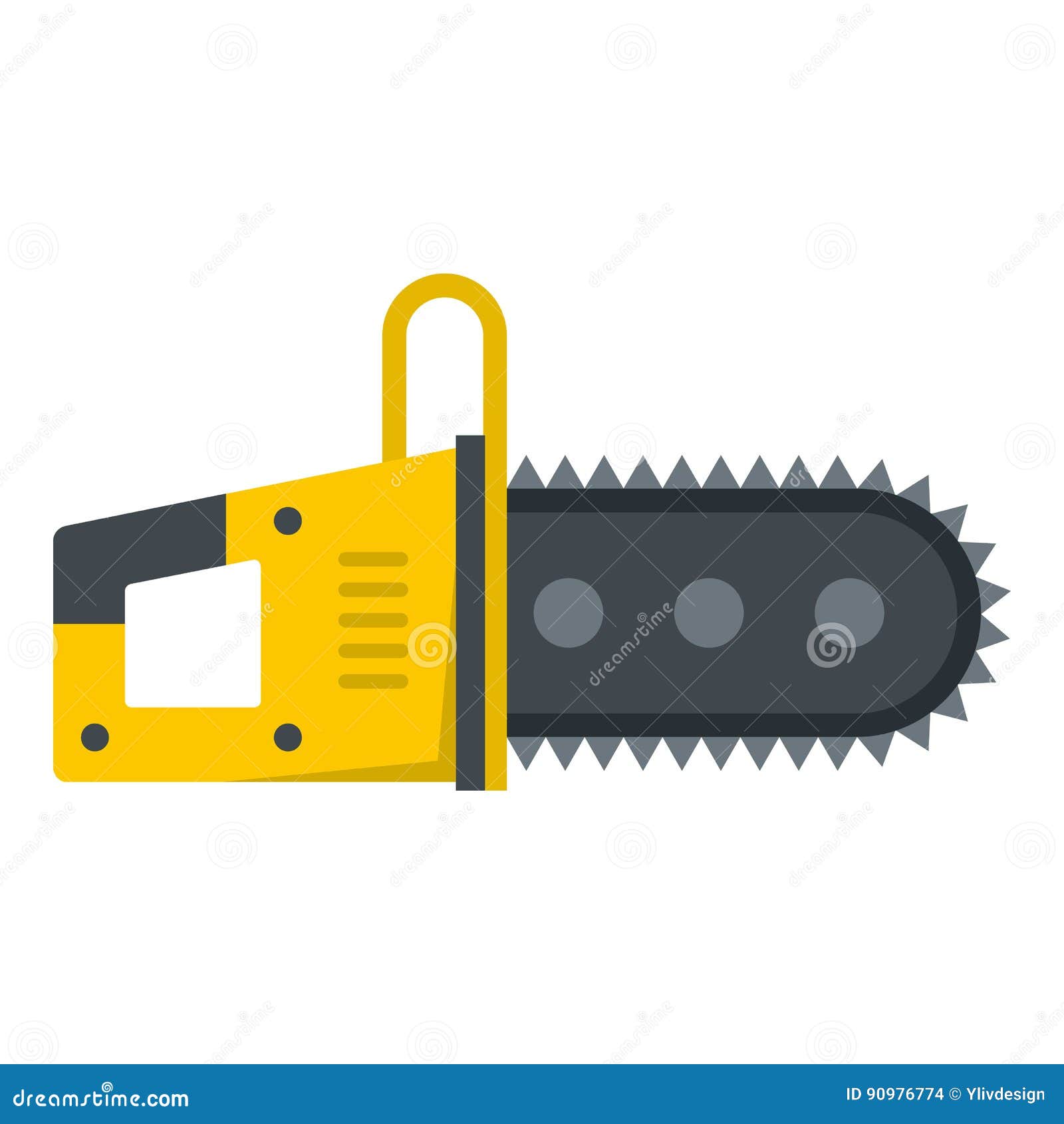 Chainsaw icon isolated stock vector. Illustration of flat - 90976774
