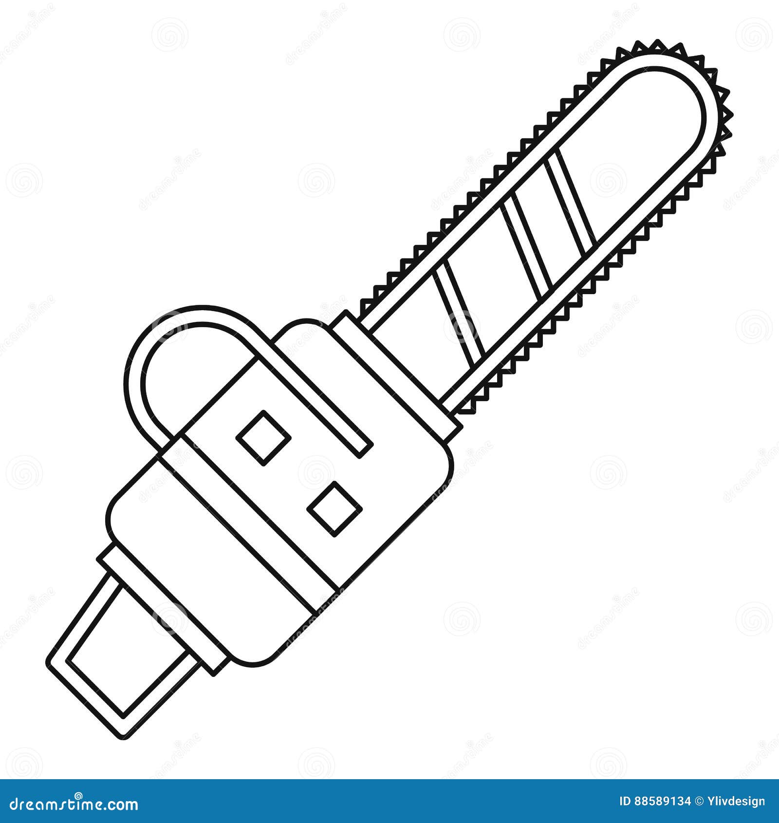 Chainsaw Icon, Outline Style Stock Vector - Illustration of mechanical ...