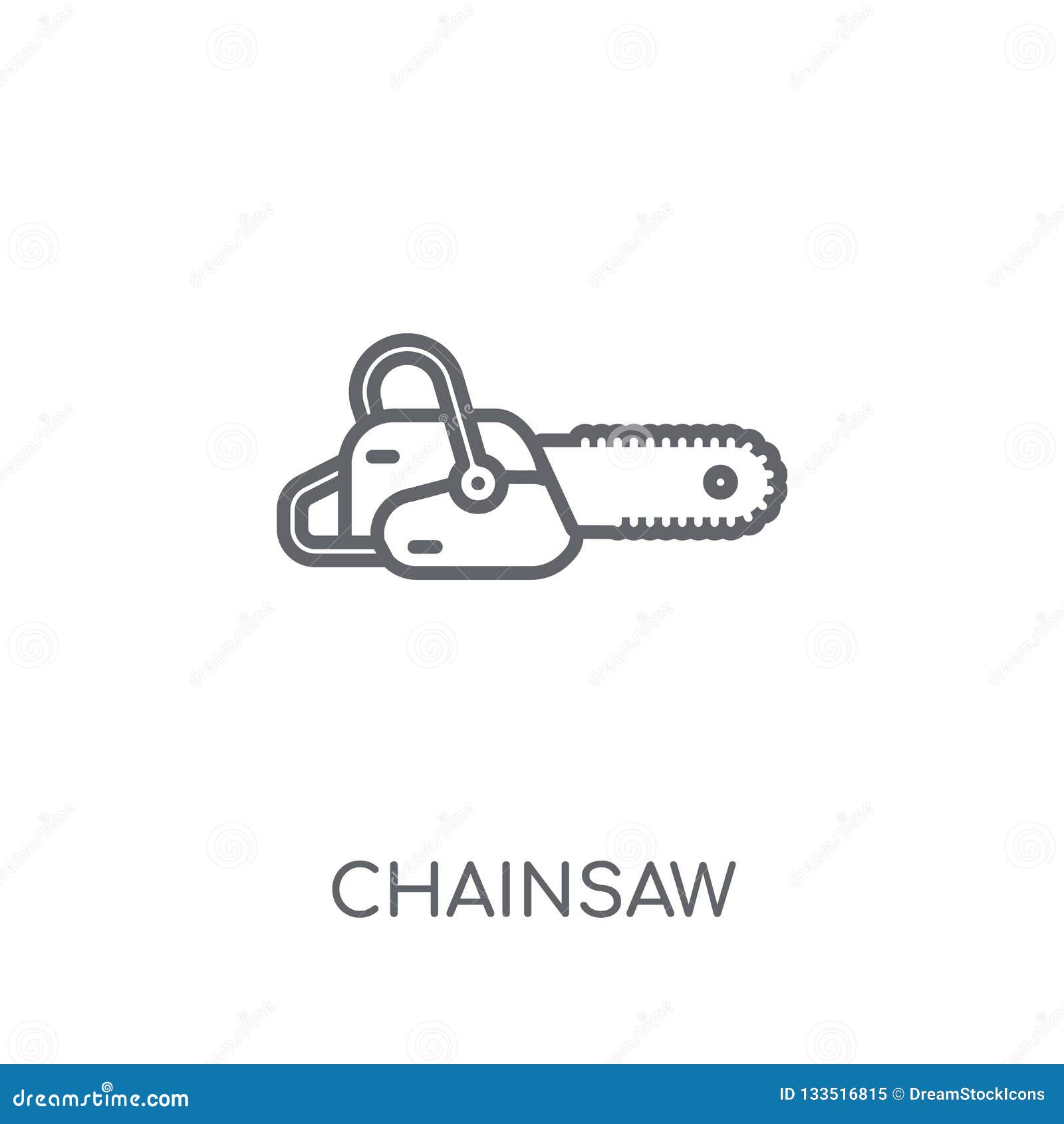 Chainsaw Linear Icon. Modern Outline Chainsaw Logo Concept on Wh Stock ...
