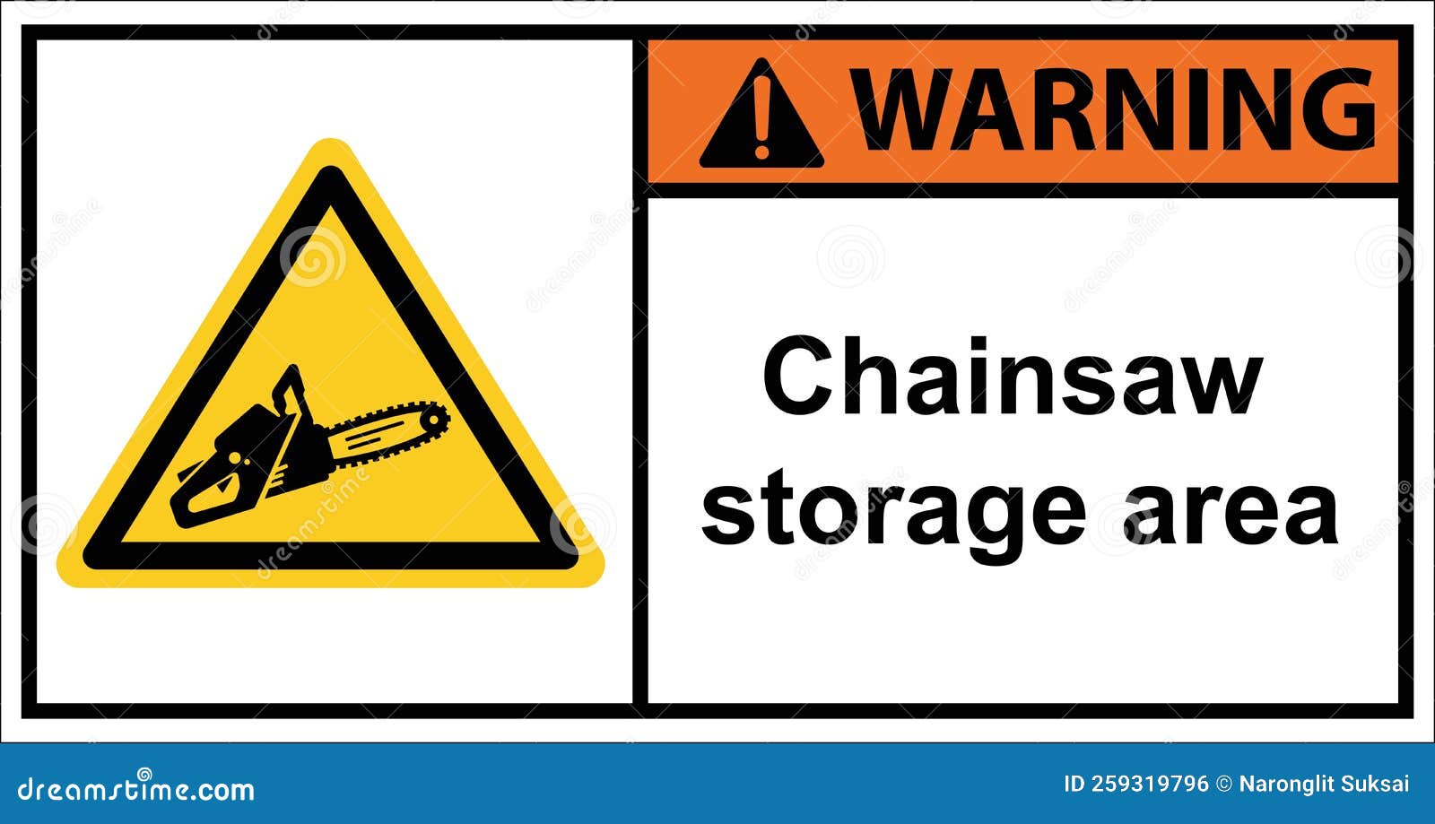 Chainsaws, Warning Signs For Chainsaw Storage Areas.Sign Notice Cartoon ...