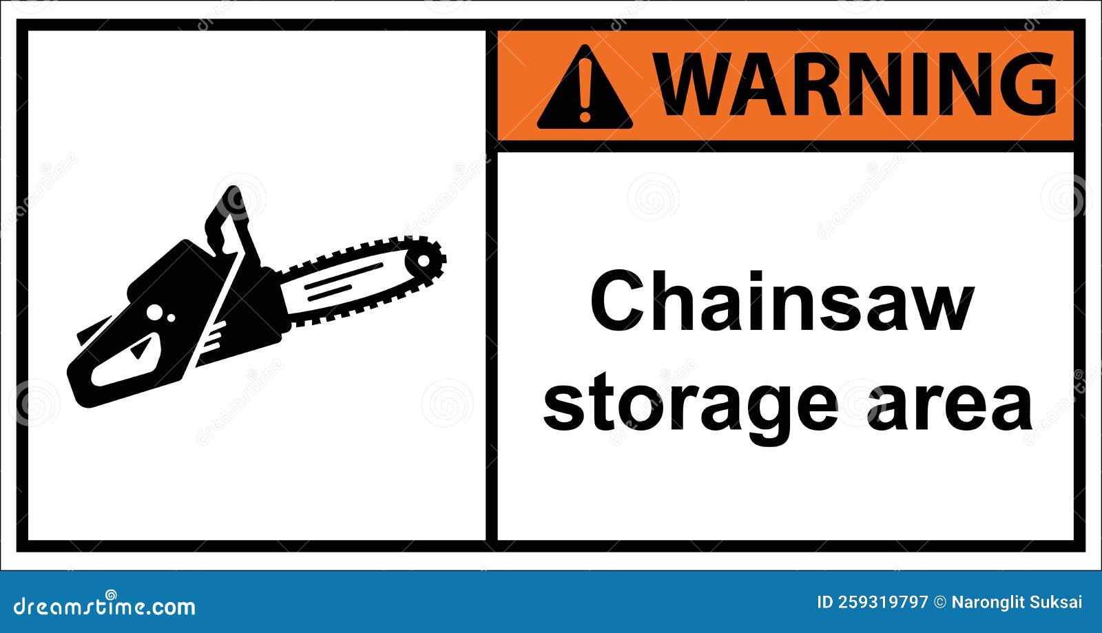 Chainsaws, Warning Signs for Chainsaw Storage Areas.Sign Warning Stock ...