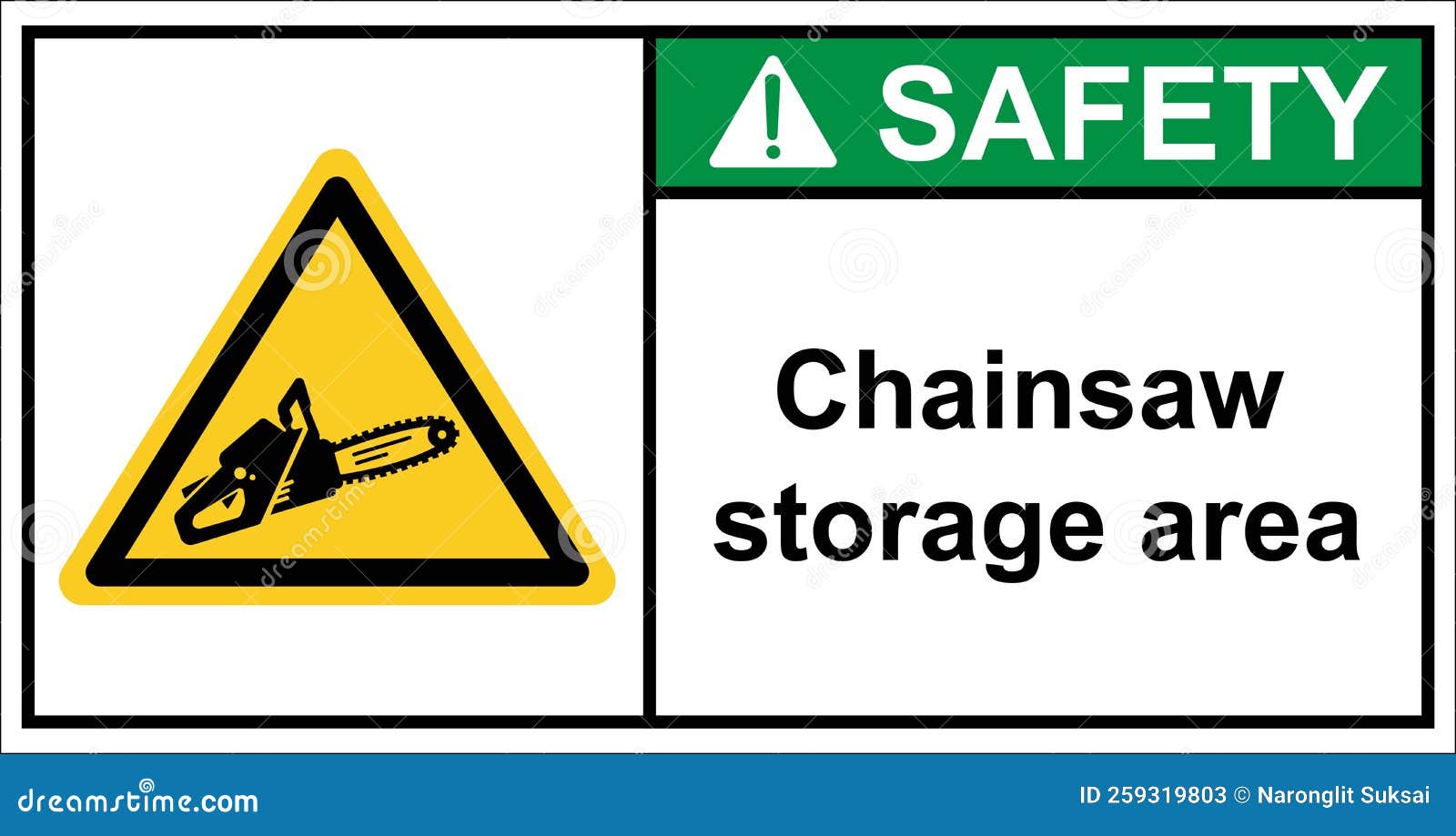 Chainsaws, Warning Signs for Chainsaw Storage Areas.Sign Safety Stock ...