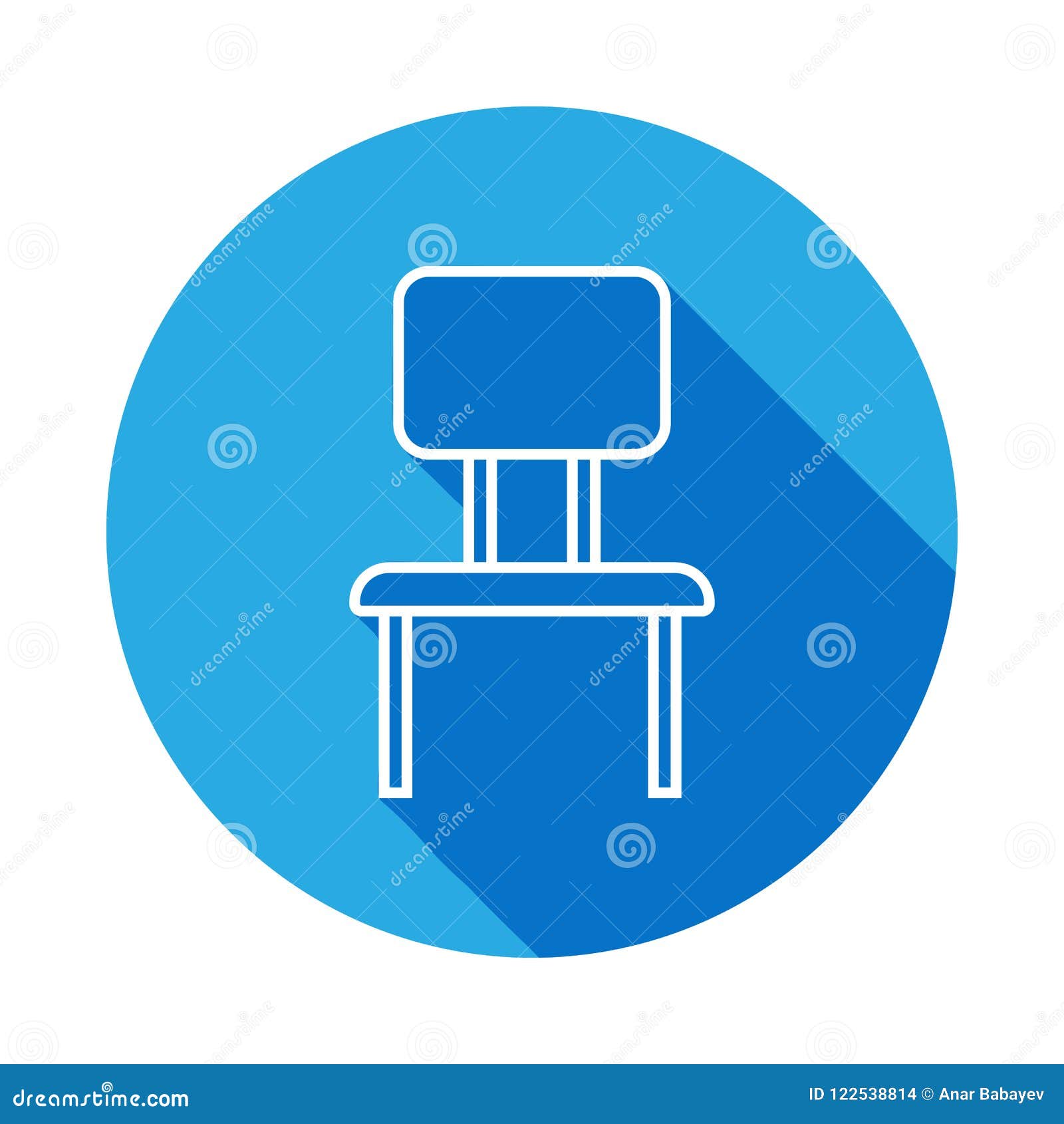 Chair with Back Icon with Shadow. Element of Furniture for Mobile ...