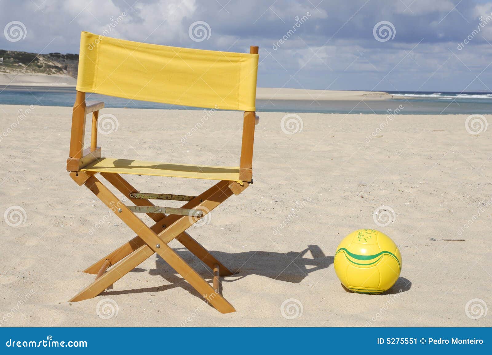 Chair, ball on the beach stock image. Image of competition - 5275551
