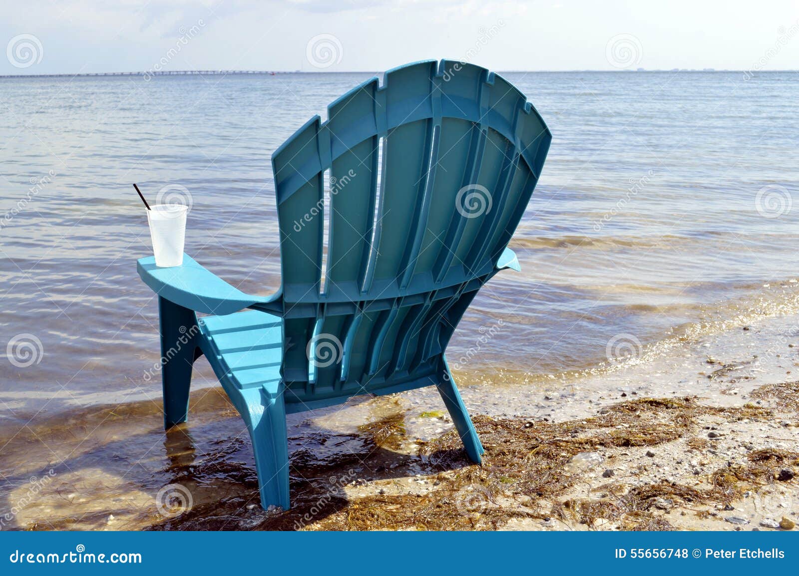 Chair on Ben T Davis Beach stock photo. Image of florida - 55656748