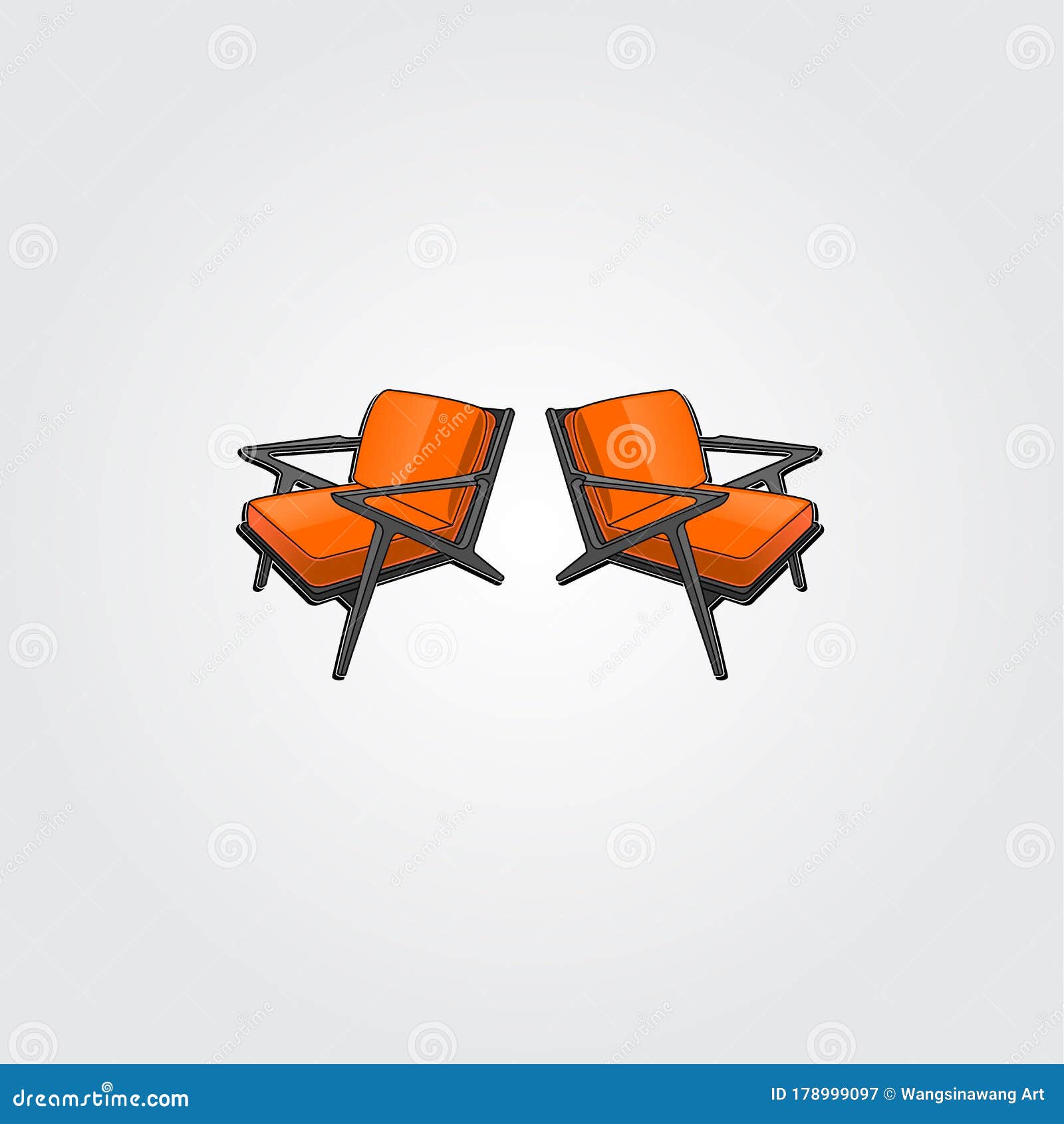 Chair, Bench Vector Illustration Isolated on White Background Stock ...