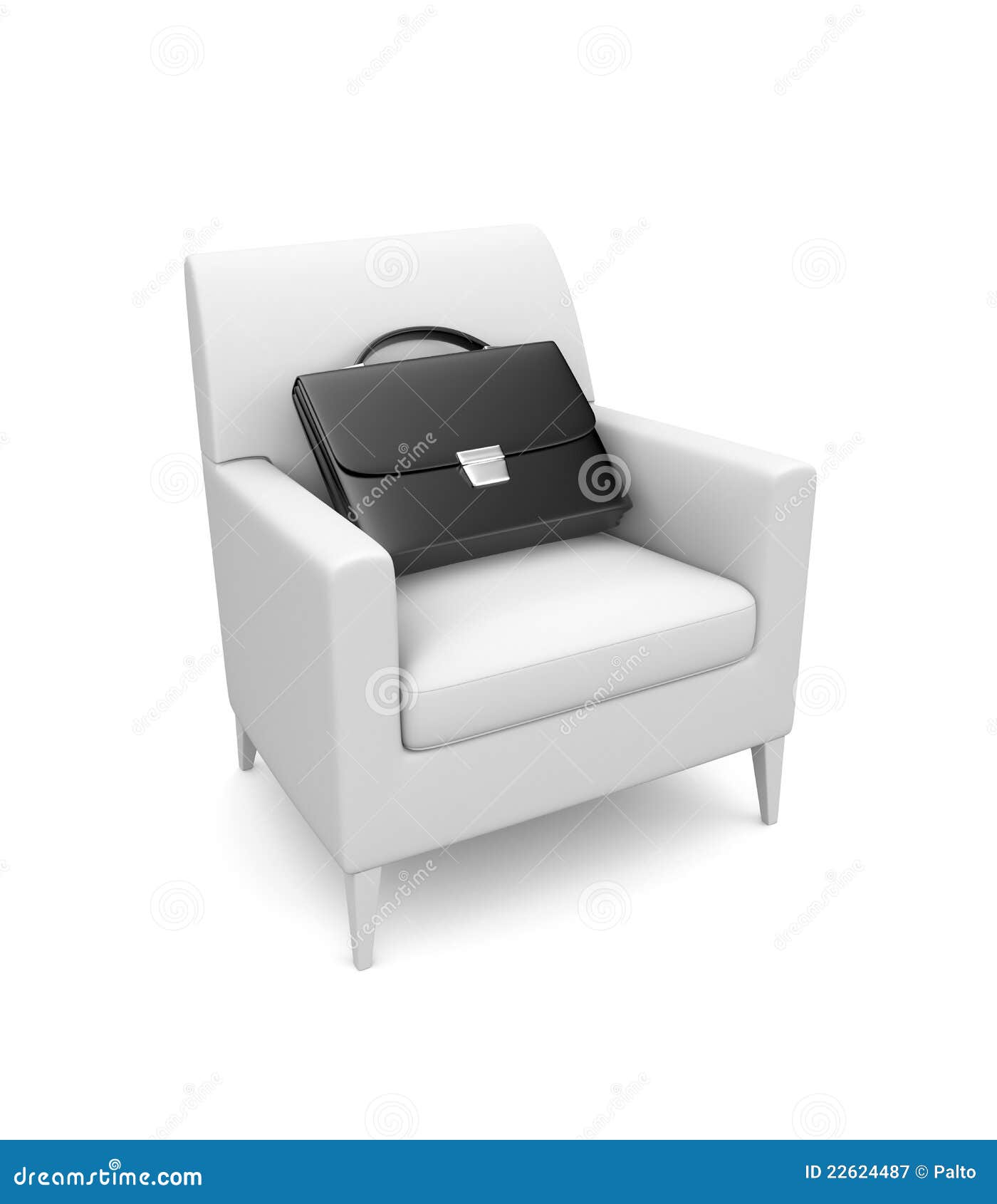 Chair with briefcase stock illustration. Illustration of object - 22624487
