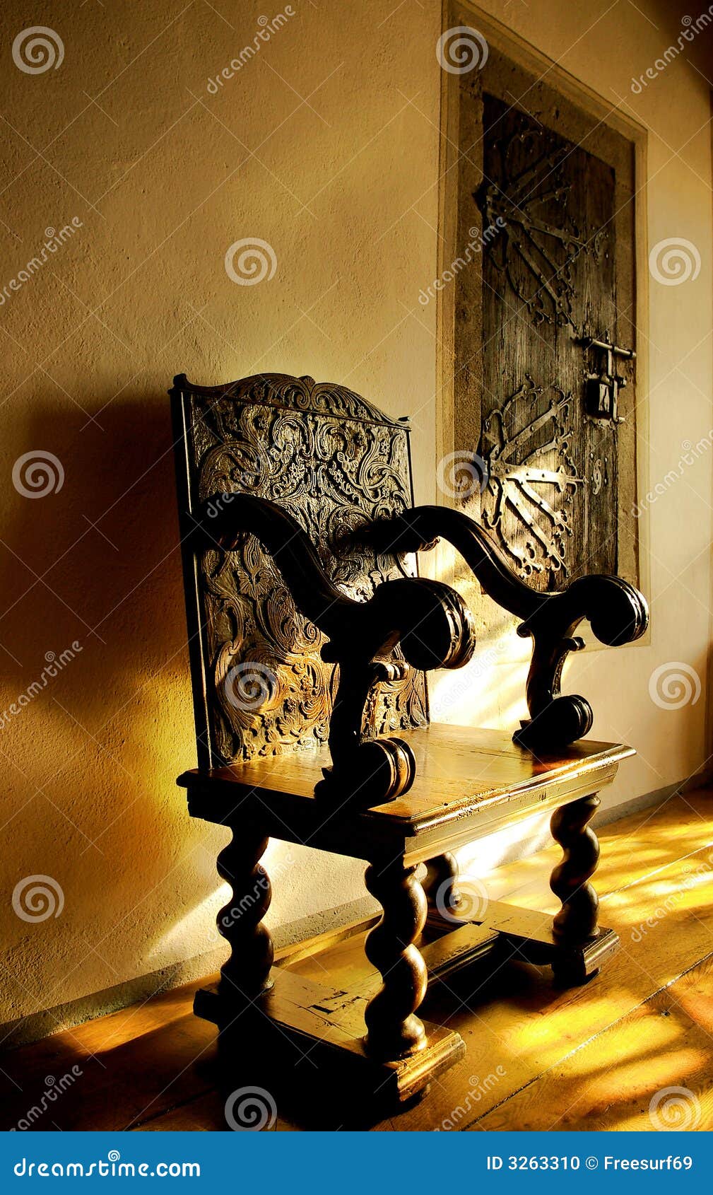 Chair in castle stock photo. Image of dark, medieval, hand - 3263310