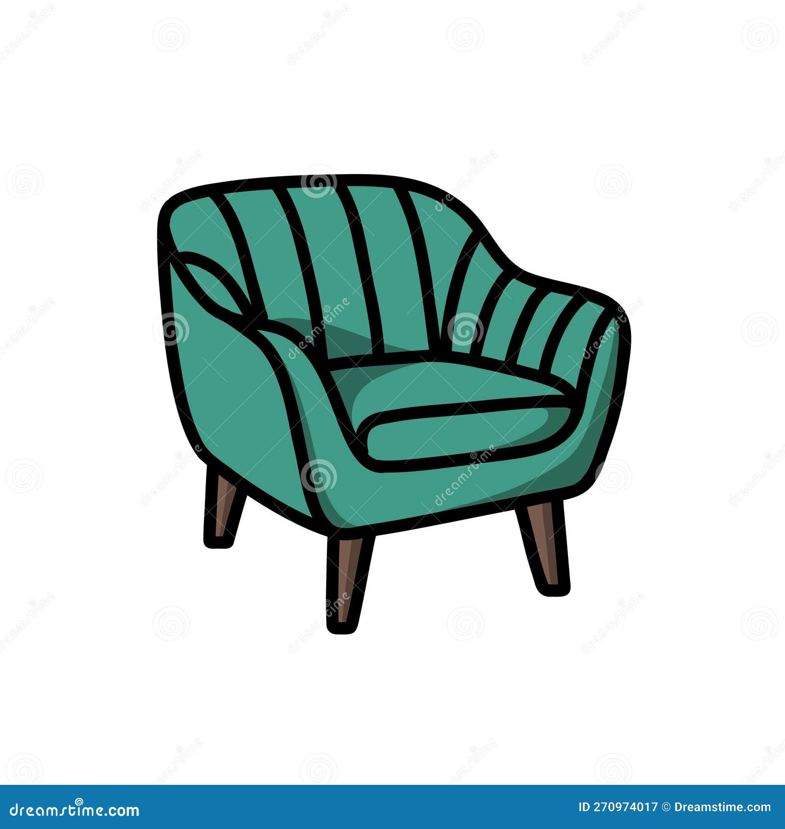Chair Doodle Icon, Vector Color Line Illustration Stock Vector ...