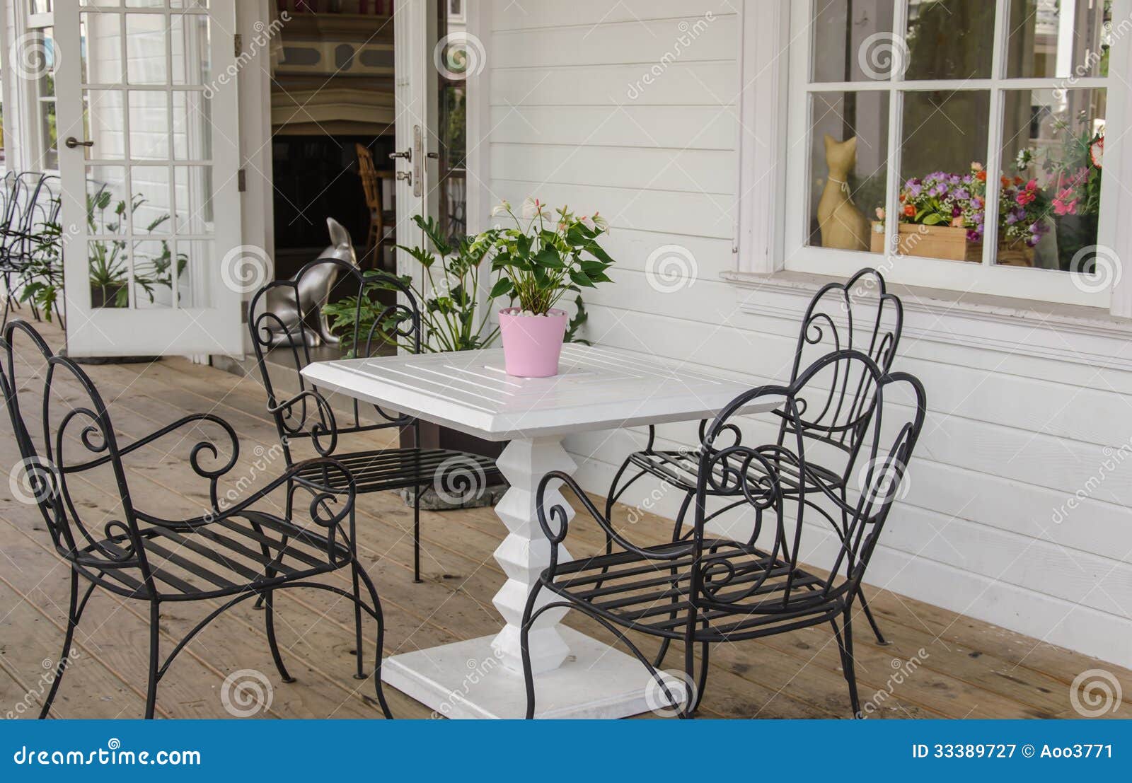 Chair in Front of the House. Stock Image - Image of steps, entrance ...