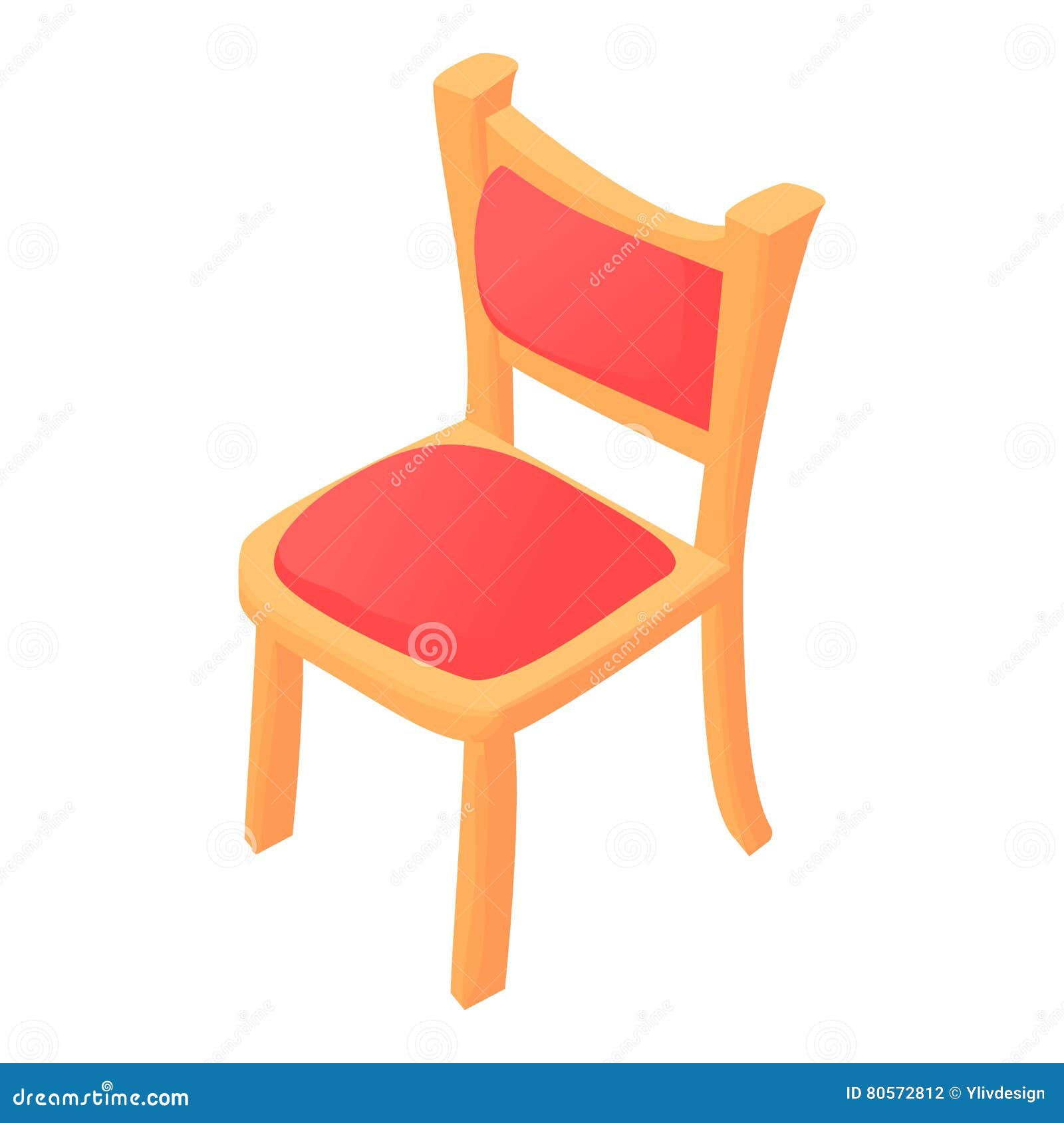 Chair icon, cartoon style stock vector. Illustration of kitchen - 80572812