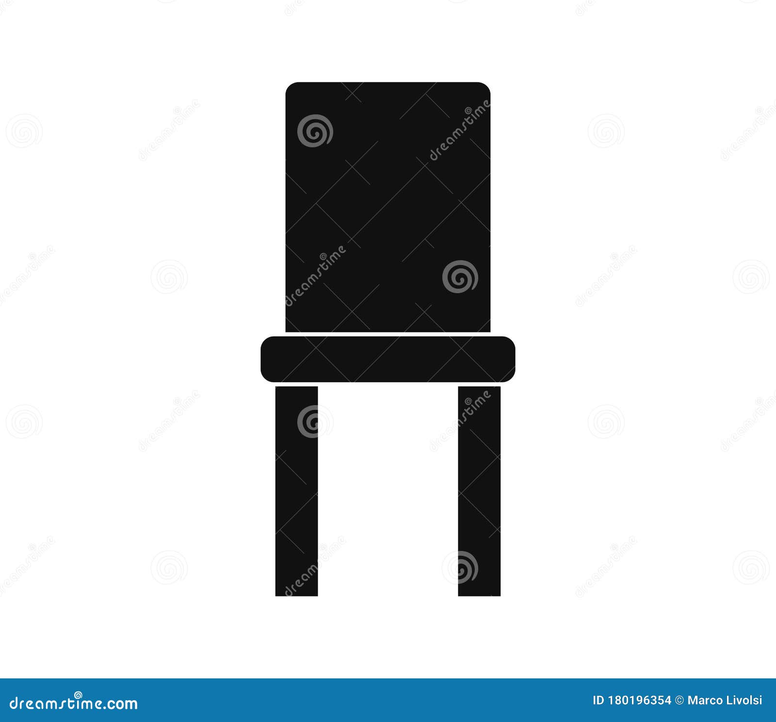 Chair Icon Illustrated in Vector on White Background Stock Illustration ...