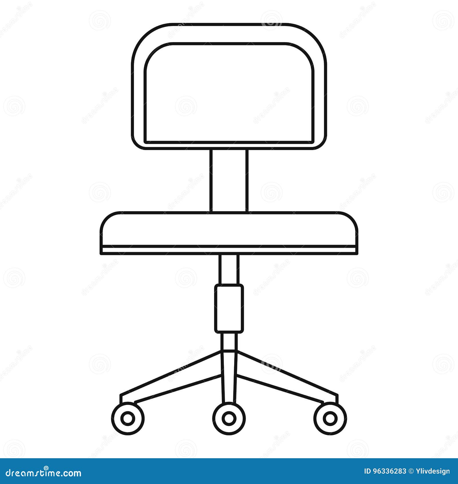Chair icon, outline style stock vector. Illustration of office - 96336283