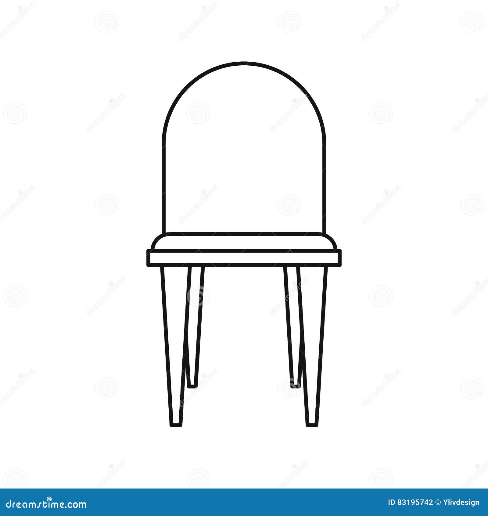 Chair Icon in Outline Style Stock Vector - Illustration of icon, design ...