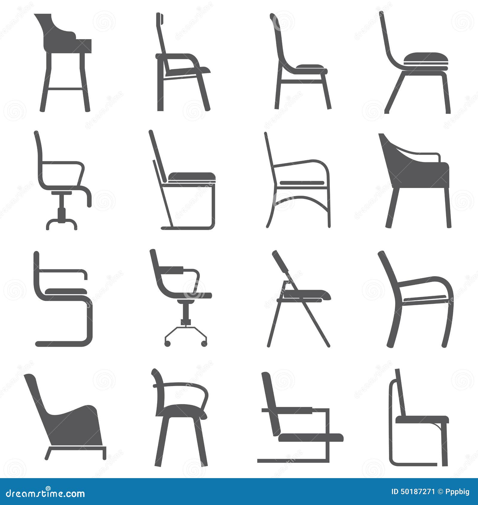 Chair icons stock illustration. Illustration of home - 50187271