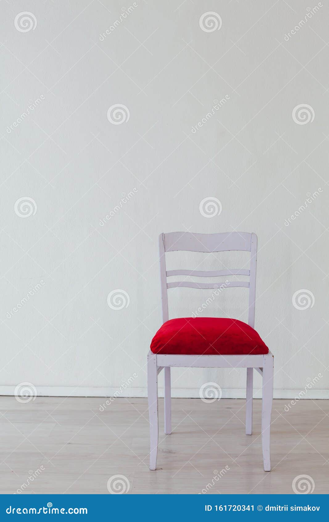 One Chair in the Interior of a White Empty Room Stock Image - Image of ...