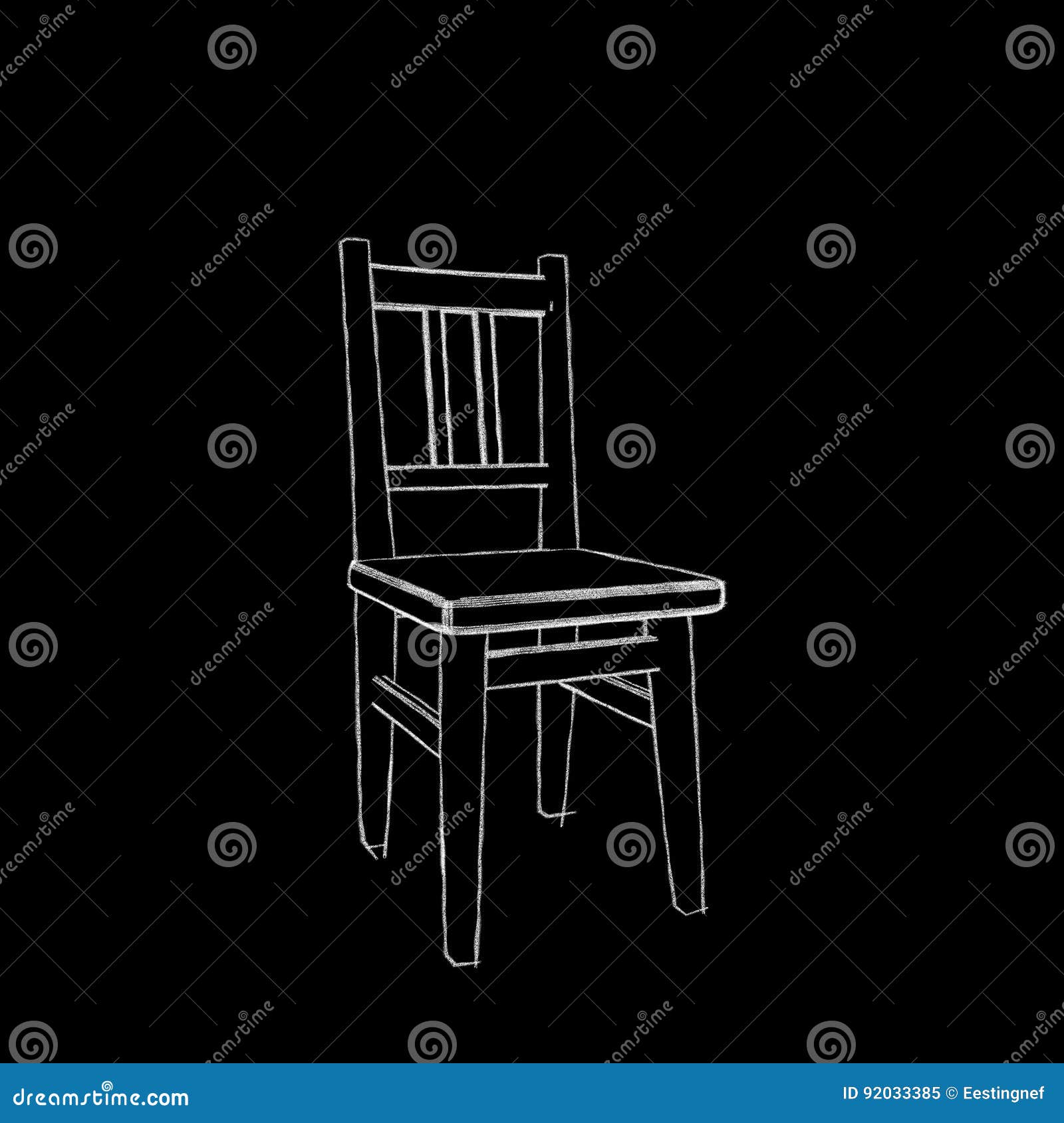 Chair. Isolated on Black Background Stock Illustration - Illustration ...