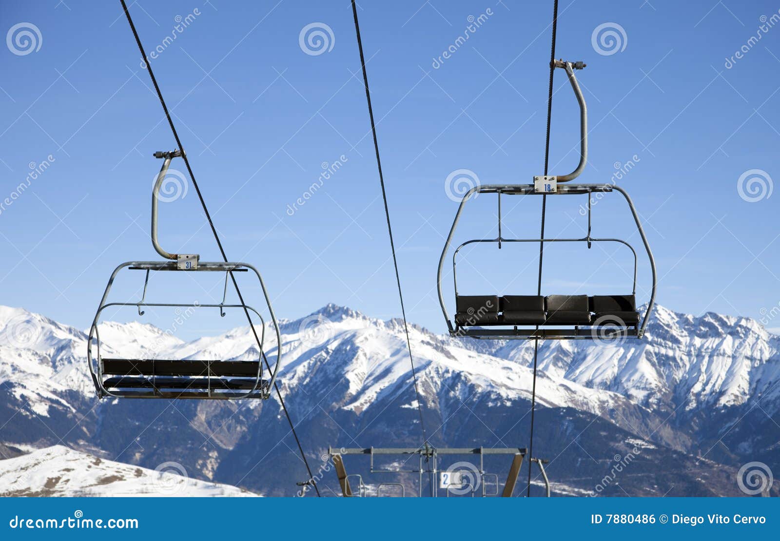 Chair lift stock photo. Image of vacations, skiing, high - 7880486