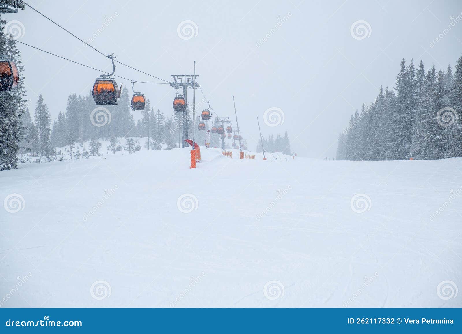 Chair Lift Cabin Ski Resort Stock Photo - Image of frost, clouds: 262117332
