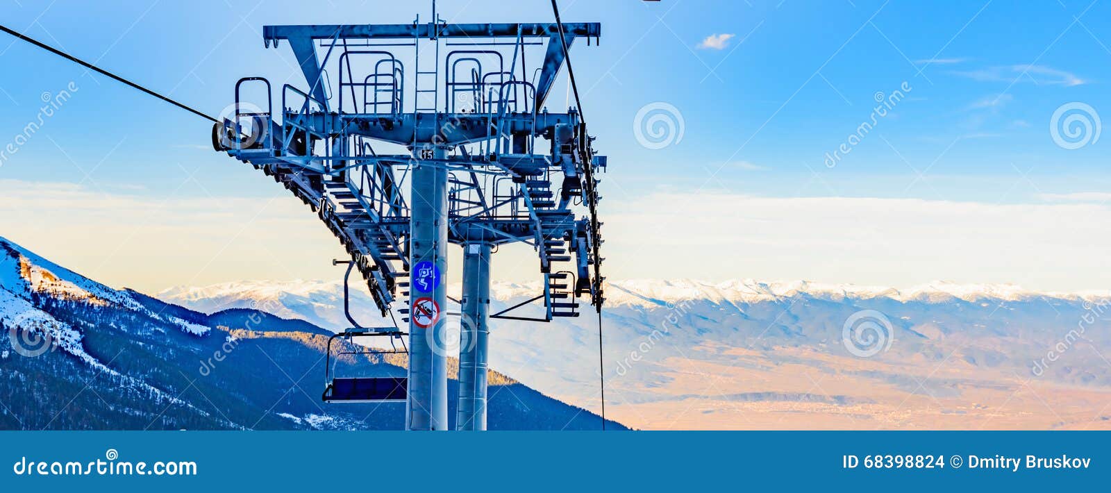 Chair lift for skiing stock photo. Image of cable, alpine - 68398824