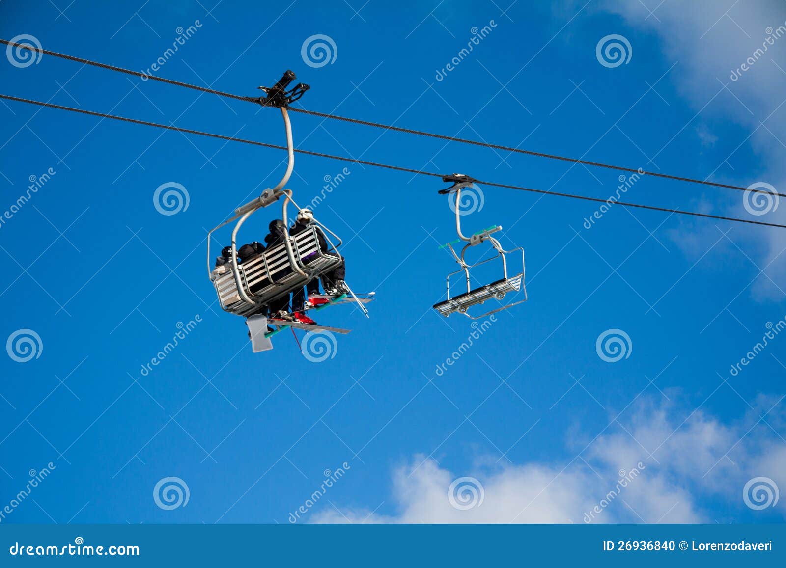 Chair Lifts with Sky and Clouds Stock Photo - Image of adventure ...