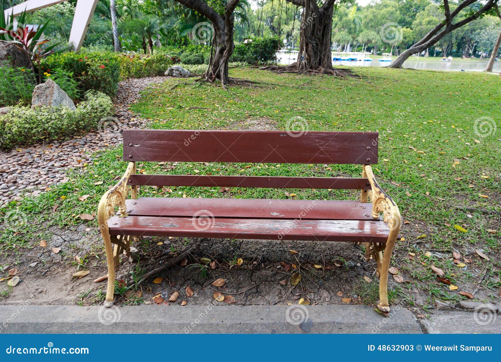 Chair in the park stock image. Image of time, nature - 48632903