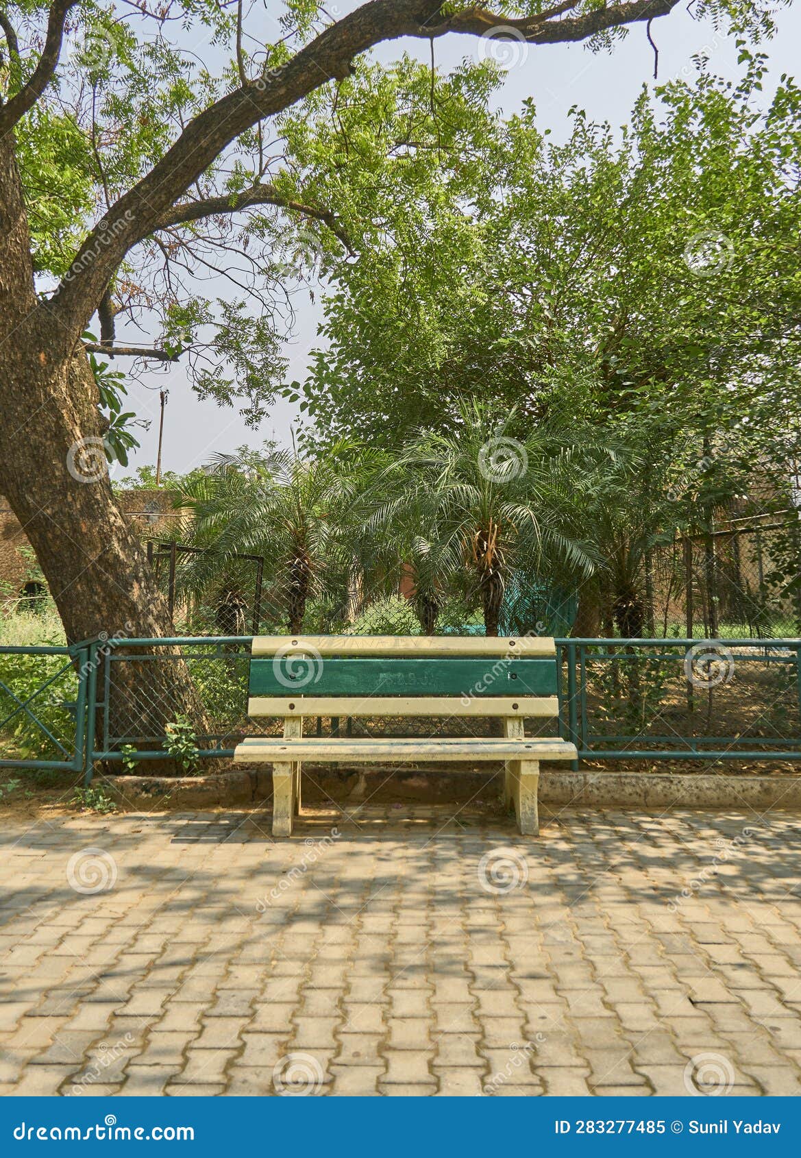 A chair in a park stock image. Image of minimal, threedimensional ...