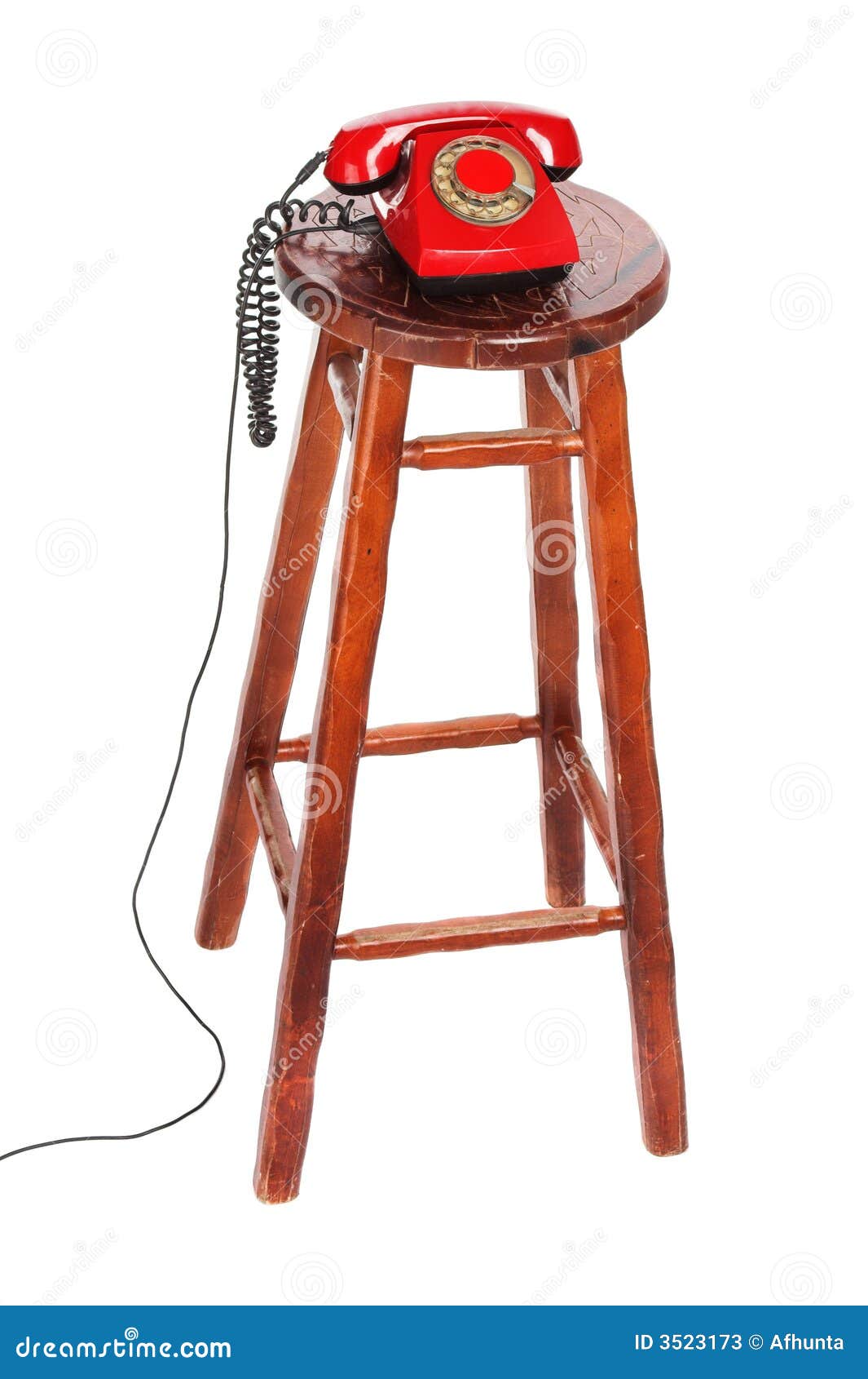 Chair and the phone stock image. Image of isolated, retro - 3523173