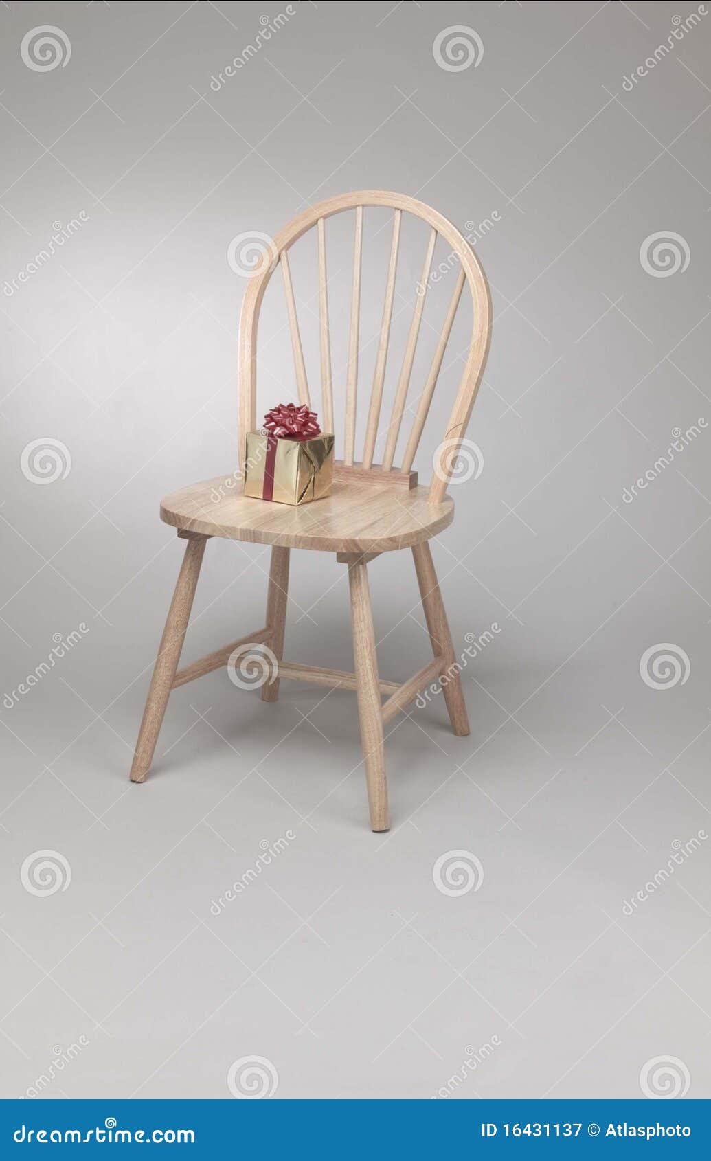 Chair with present stock image. Image of furniture, celebrate - 16431137