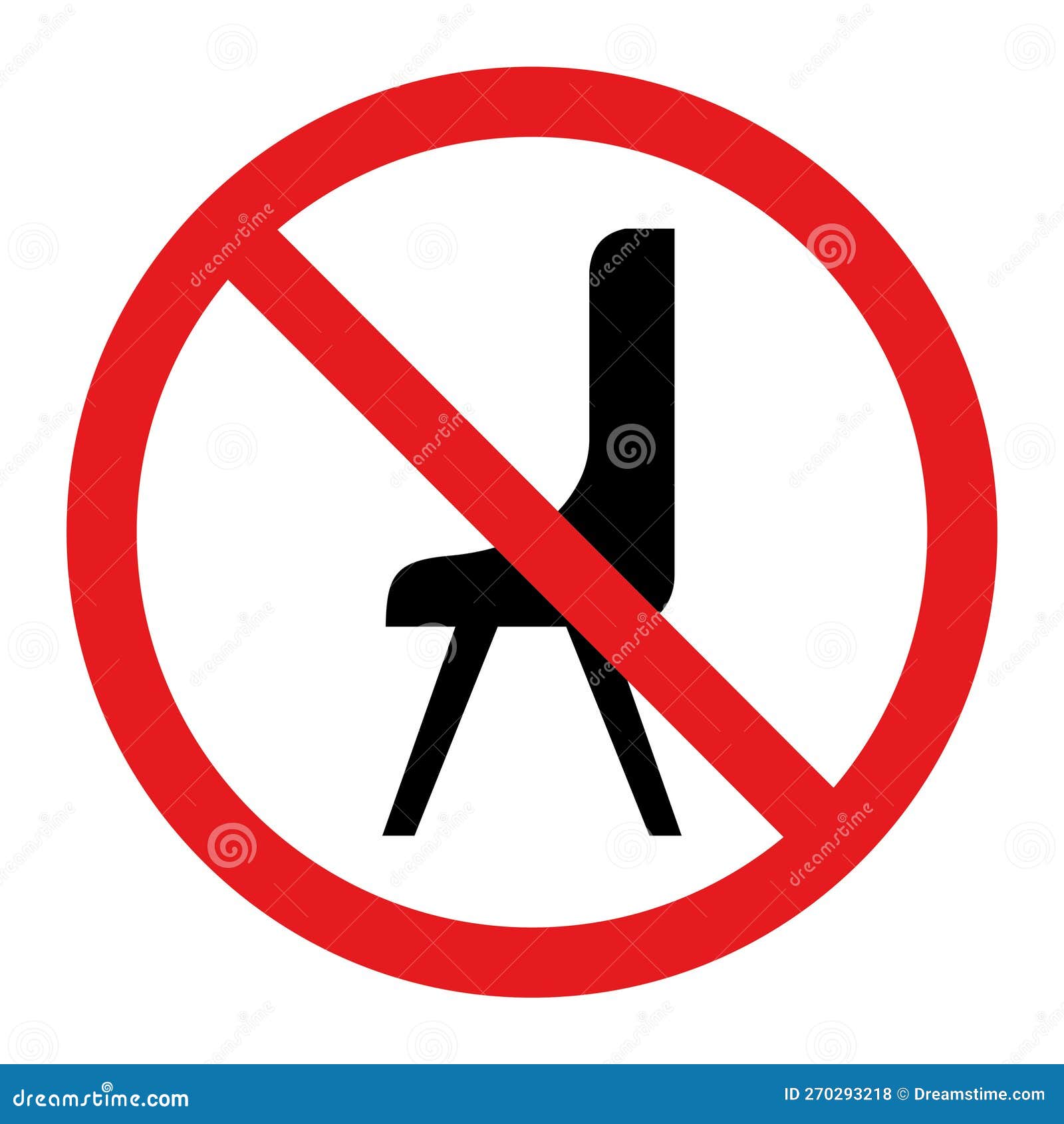 Chair Prohibition Sign Vector Illustration. Stock Illustration ...