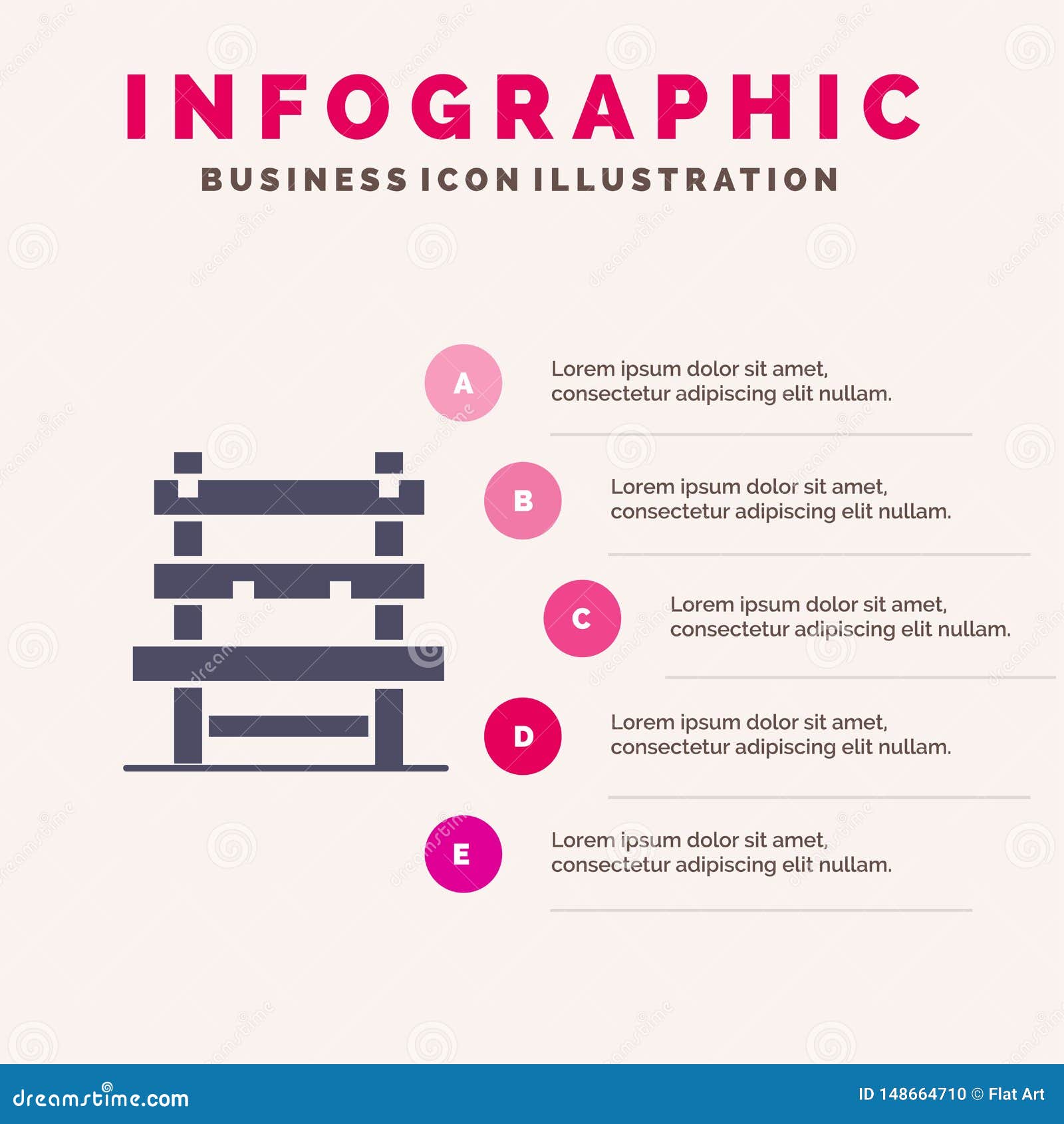 Chair, Room, Station, Waiting Solid Icon Infographics 5 Steps ...
