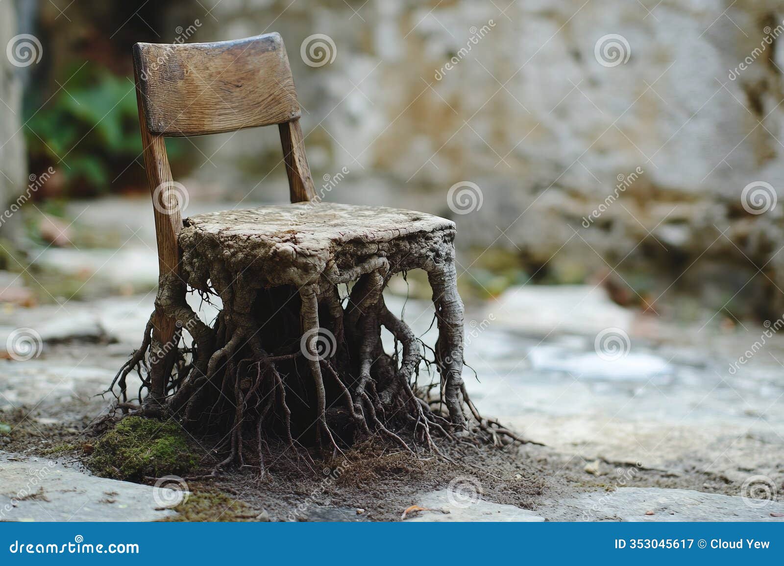 A Chair with Roots Growing Out of it Stock Illustration - Illustration ...