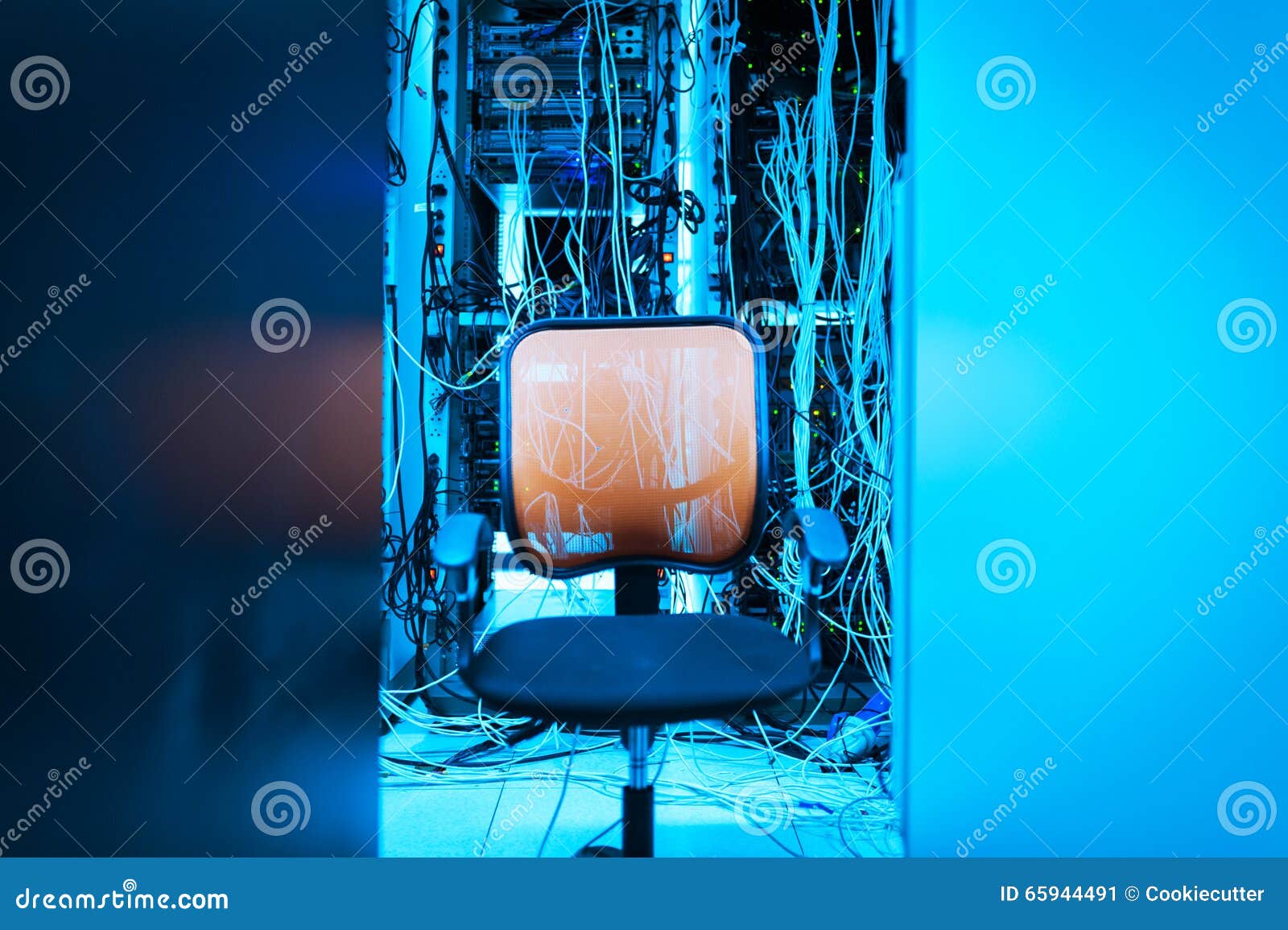 Chair in the server room stock image. Image of server - 65944491