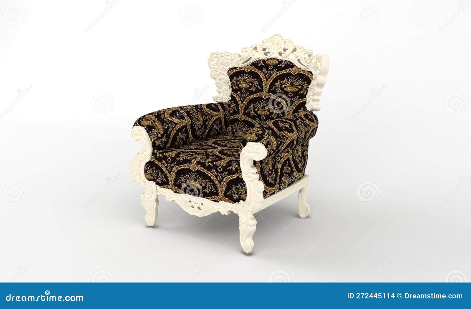 Single Sofa 3D Rendered Realistic Furniture Side View Stock ...