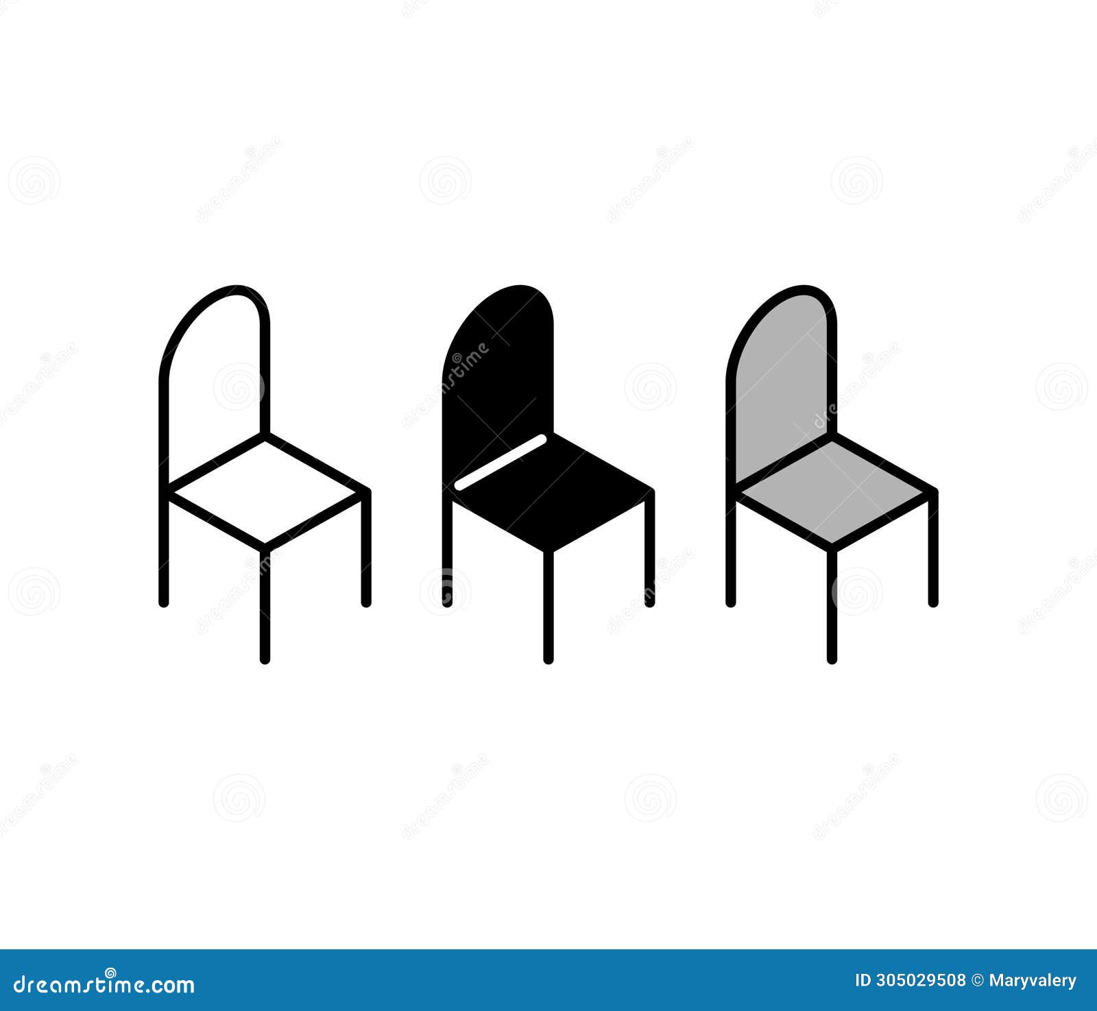 Chair Sign Icon Set. Office Chair Symbol Stock Illustration ...