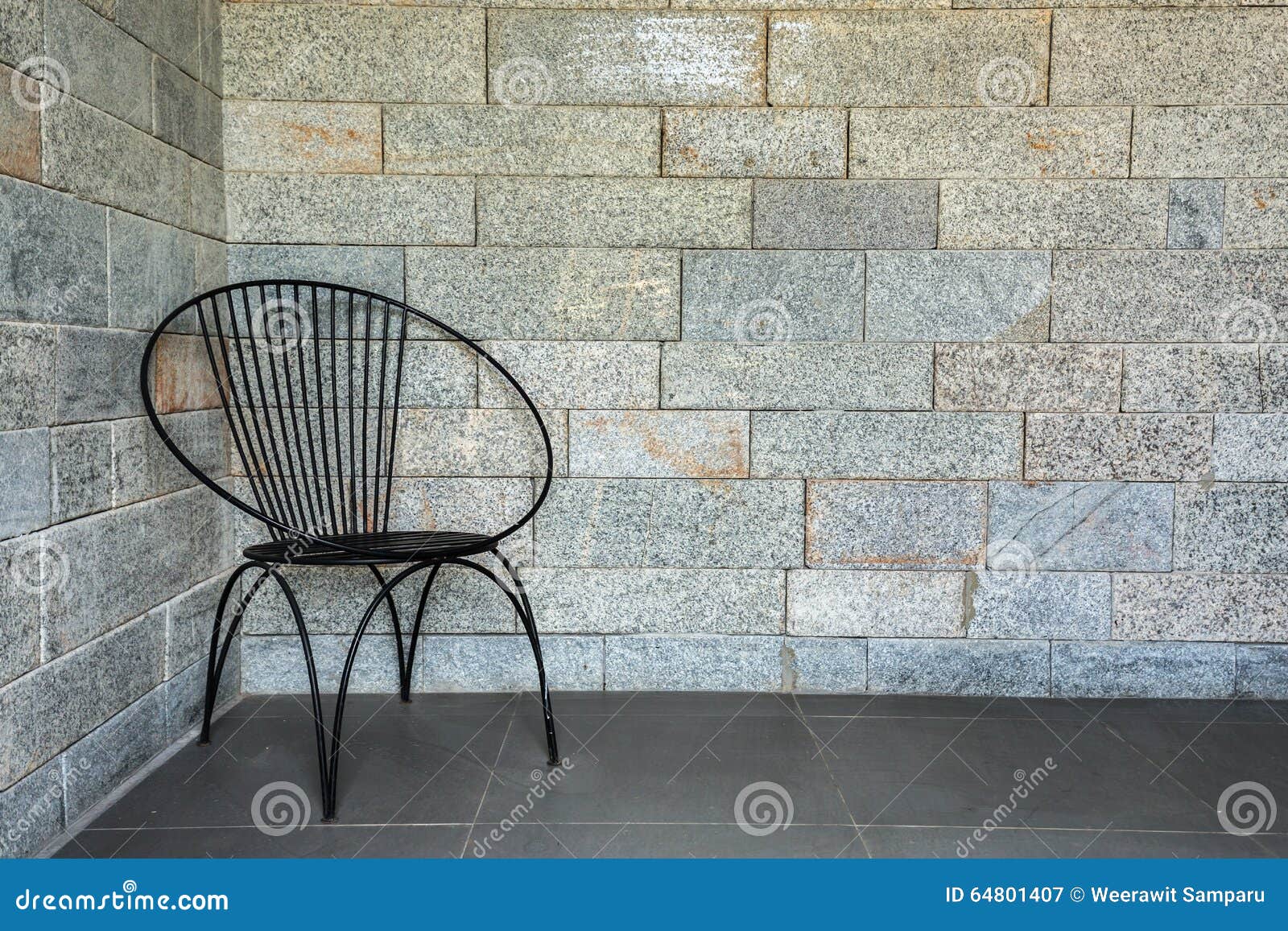 Chair with Space with the Brickwall in the Background Stock Image ...
