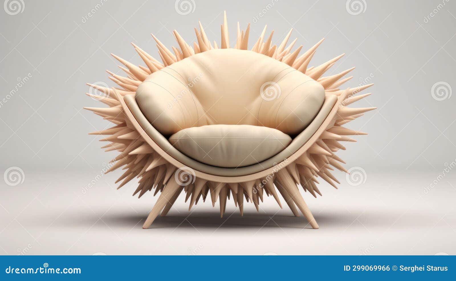 A Chair with Spikes on the Back of it, AI Stock Illustration ...