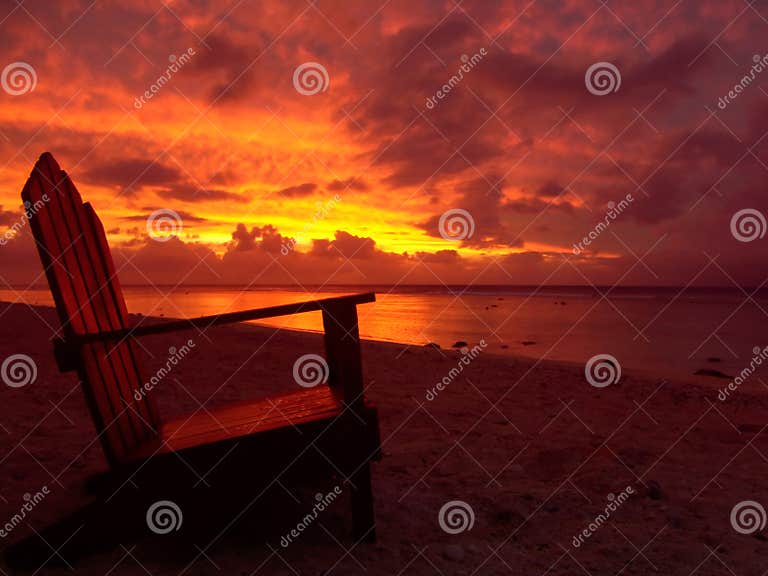 Chair and Sunset stock image. Image of chair, seascape, lagoon - 68117