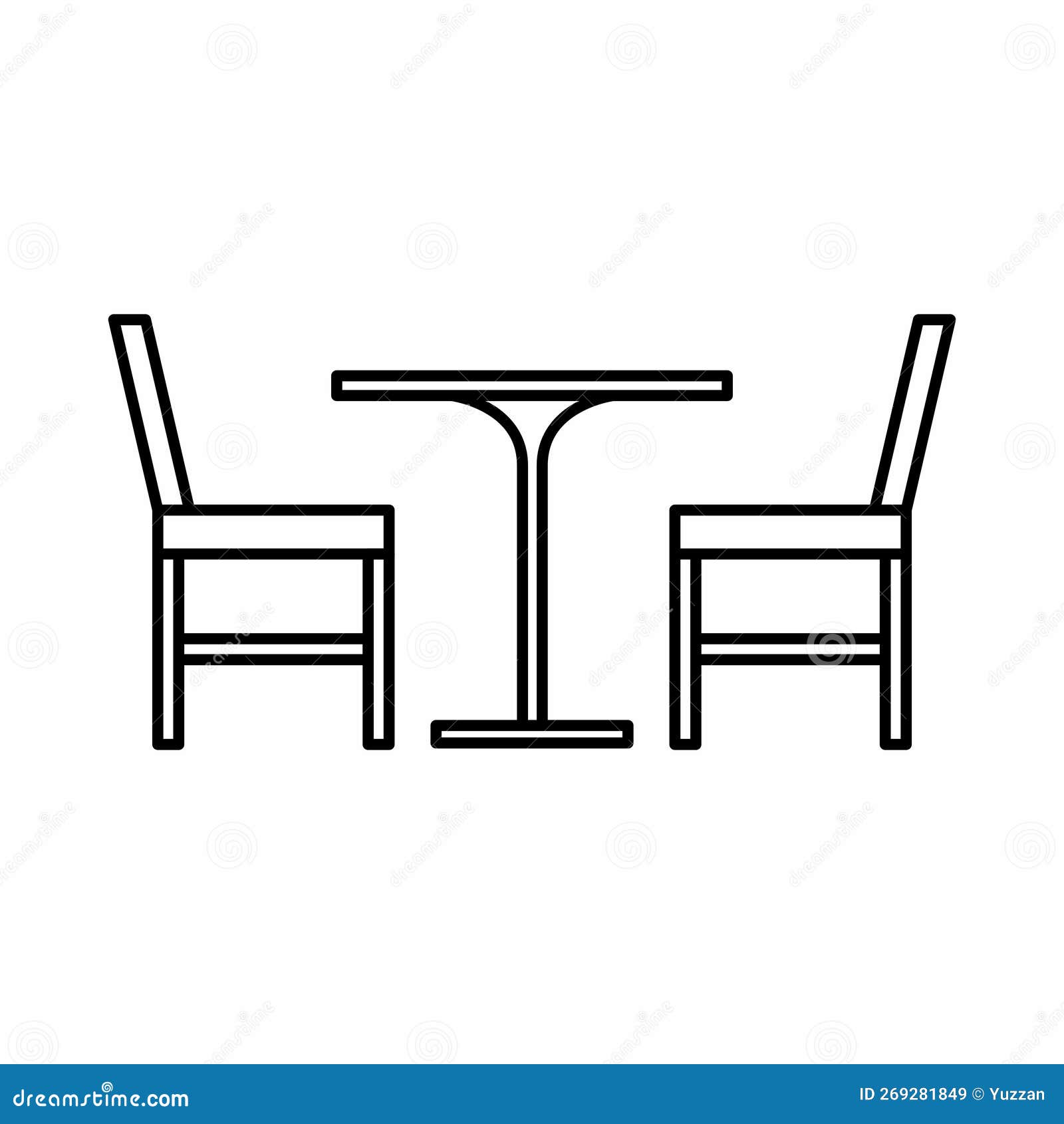 Chair and Table Icon Outline Vector Stock Vector - Illustration of ...