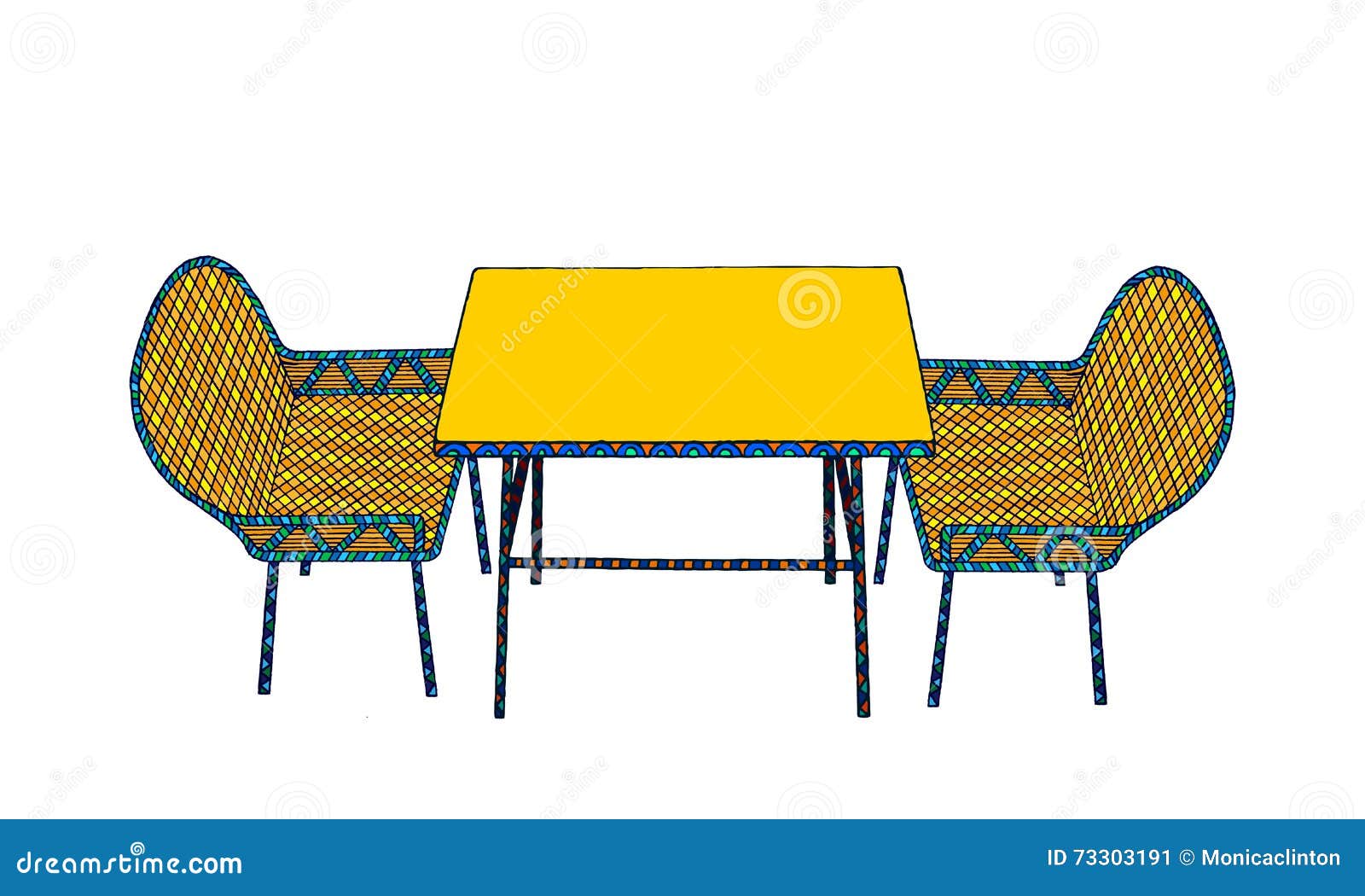 Chair and table stock illustration. Illustration of interior - 73303191