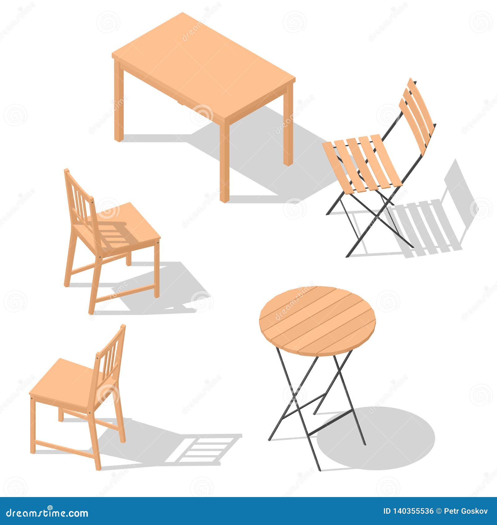 Chair table set stock vector. Illustration of kind, vector - 140355536